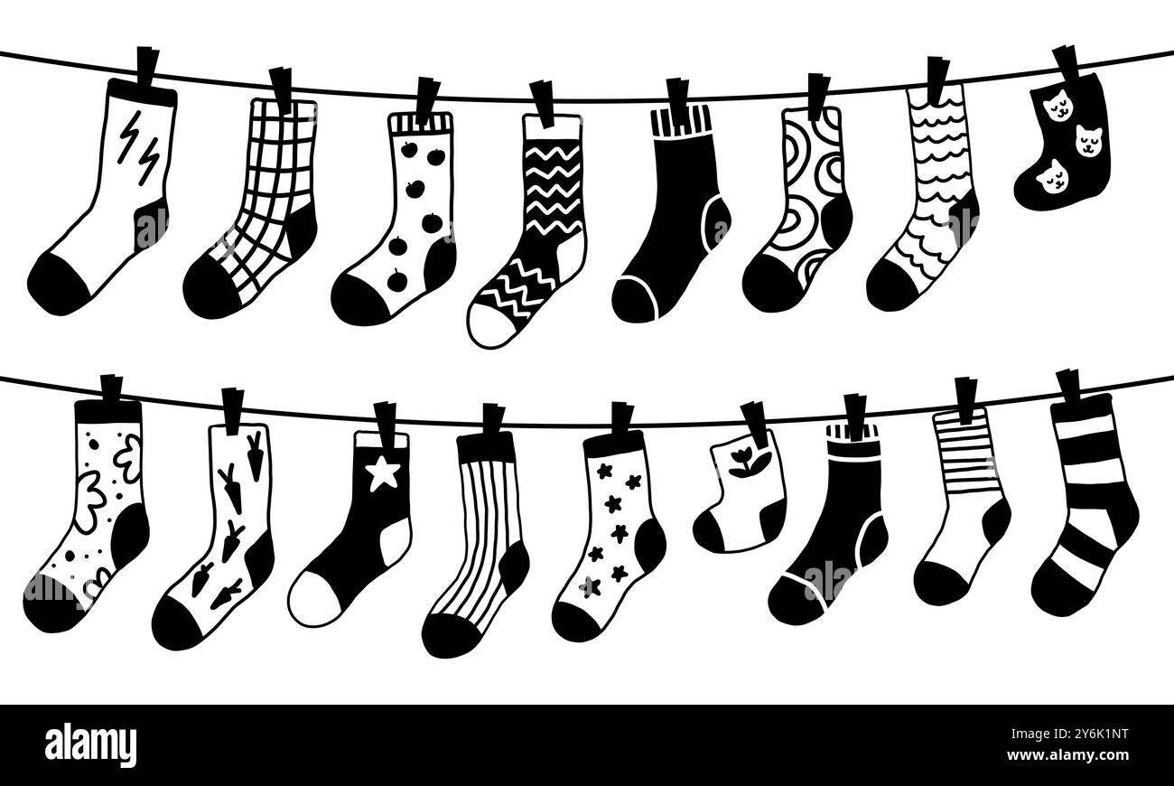 Sport clothes doodle Cut Out Stock Images & Pictures - Alamy