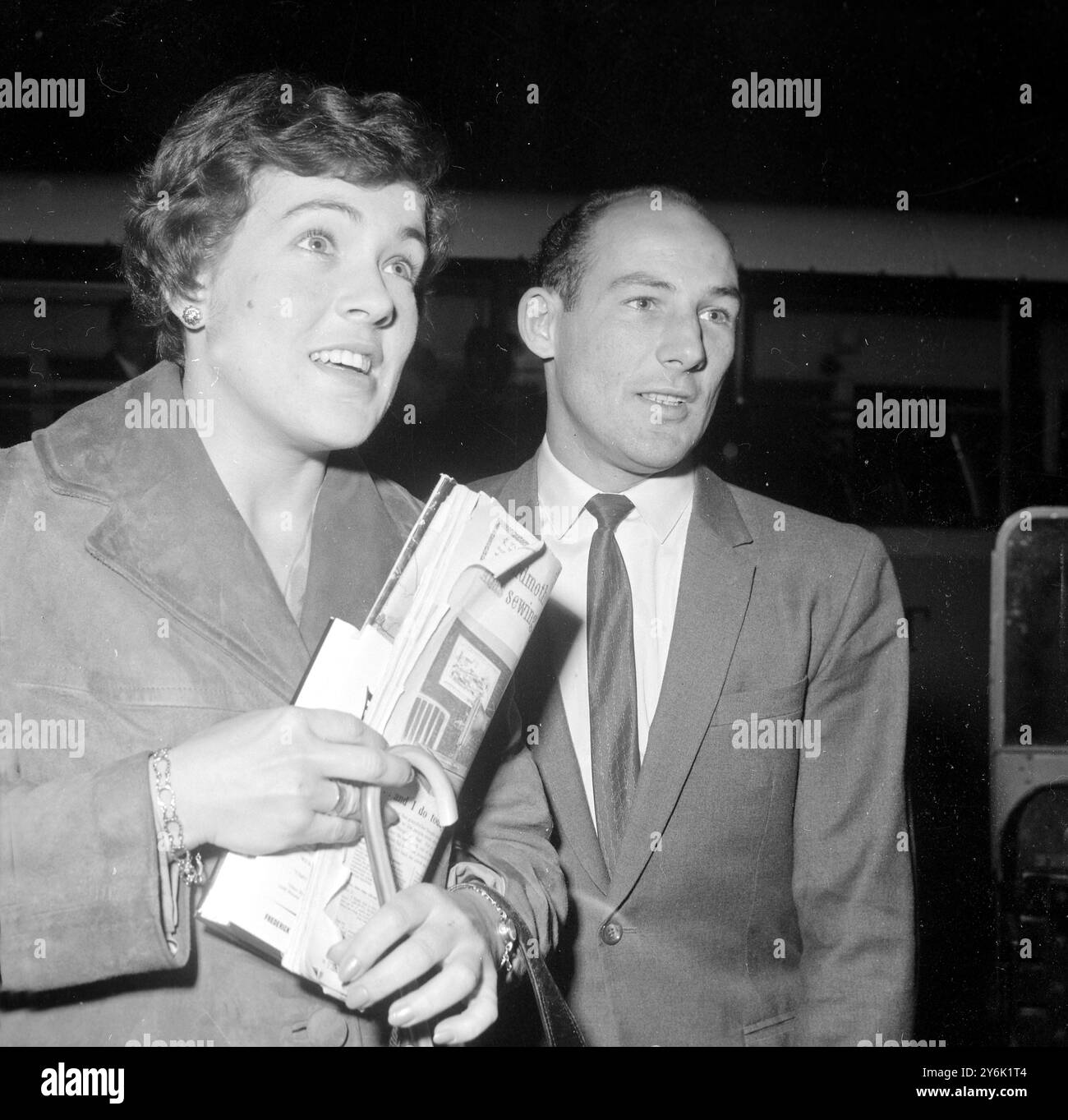 London : British racing driver Stirling Moss and his sister Pat Moss at ...
