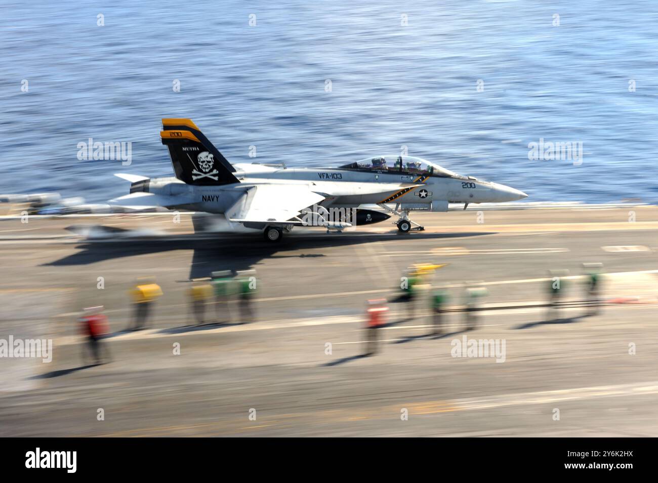 An F/A-18F Super Hornet assigned to the Jolly Rogers of Strike Fighter ...
