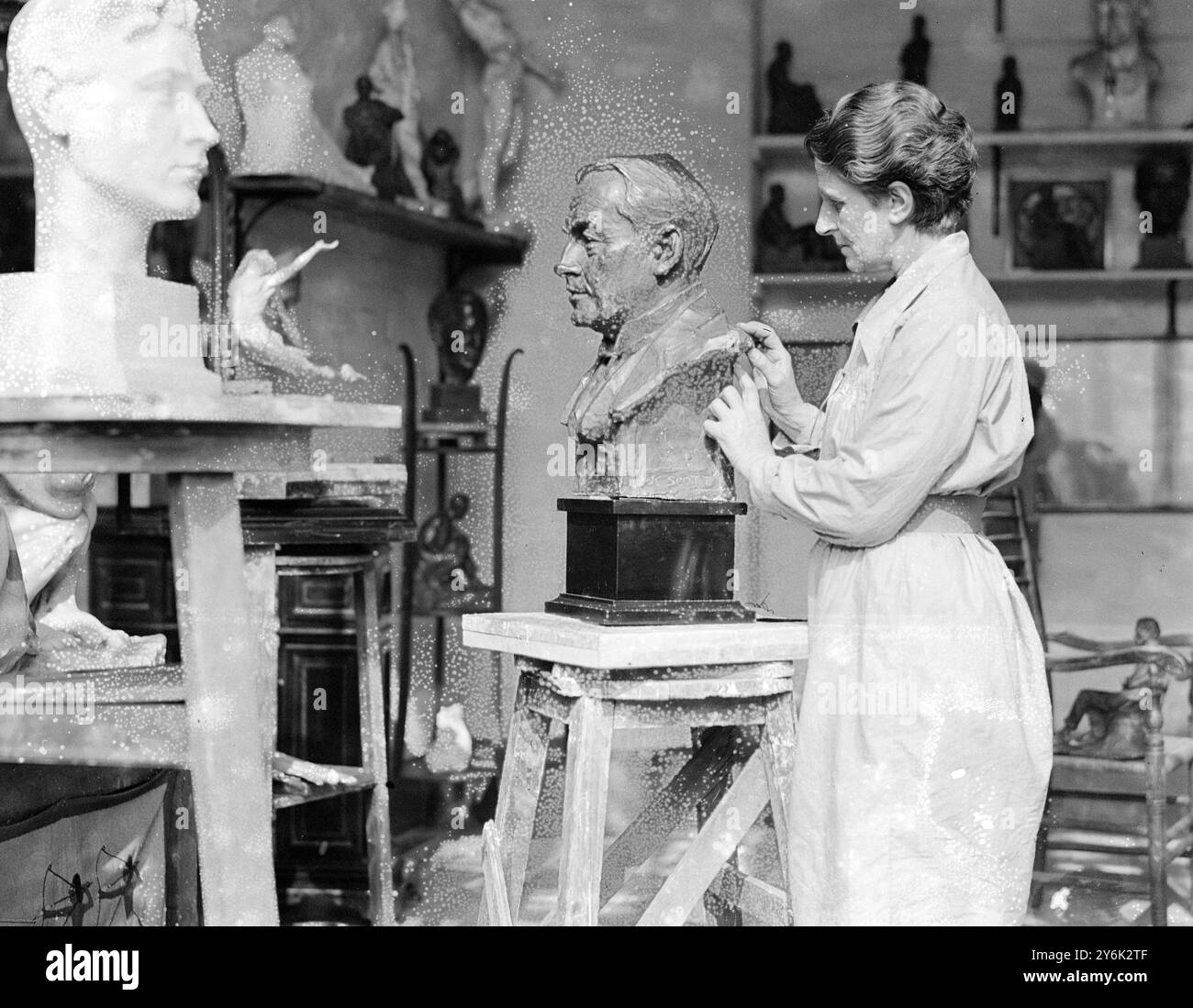 A new series of photographs of Lady Hilton Young at work in her studio ...