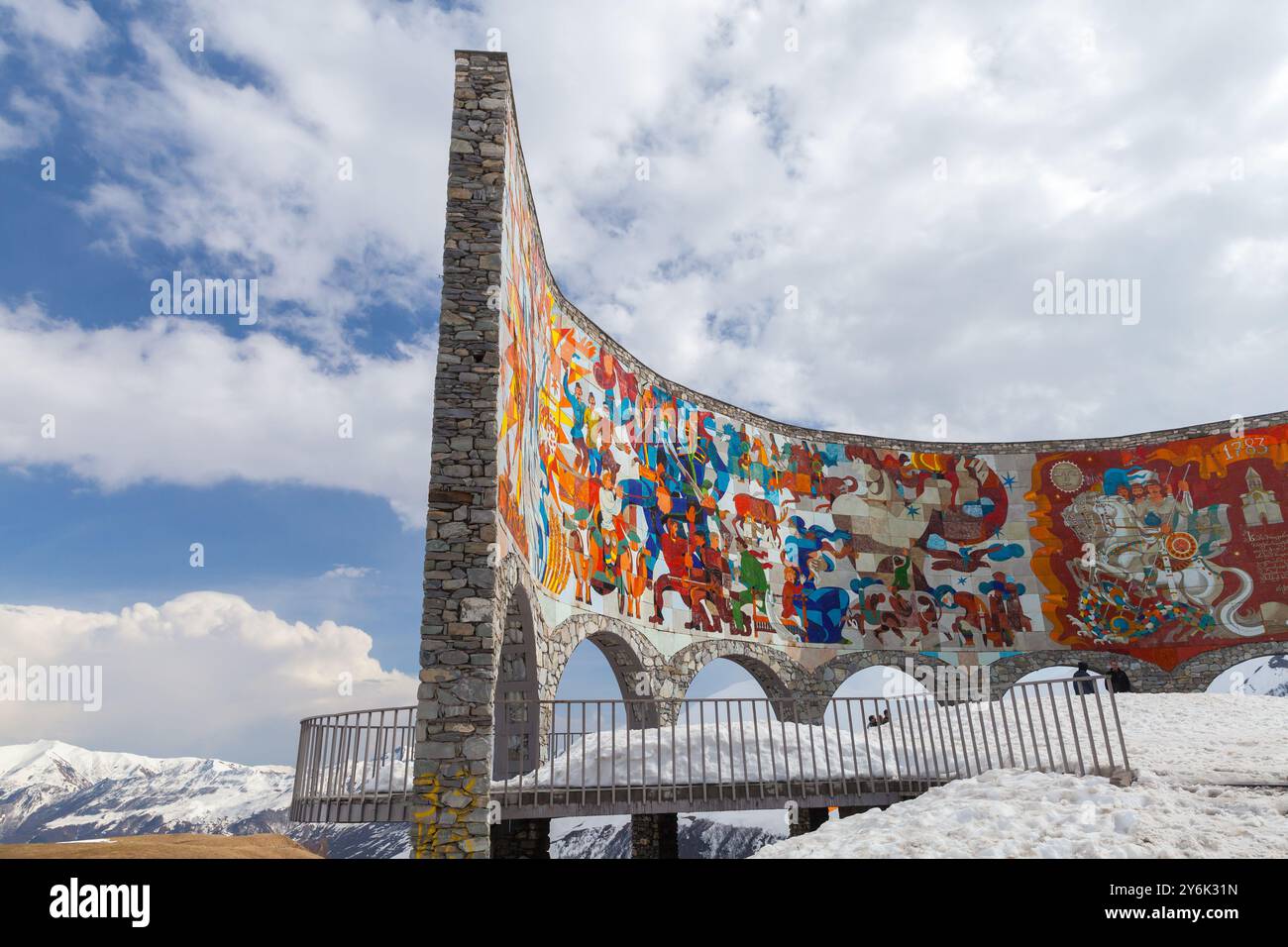 Gudauri, Georgia - May 1, 2019: The Russia–Georgia Friendship Monument ...