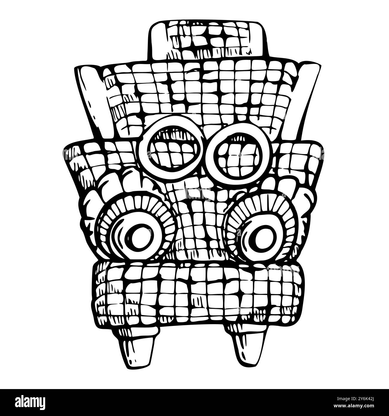 Mesoamerica symbol, Tlalok rain god, Aztec inca carved sculpture ...