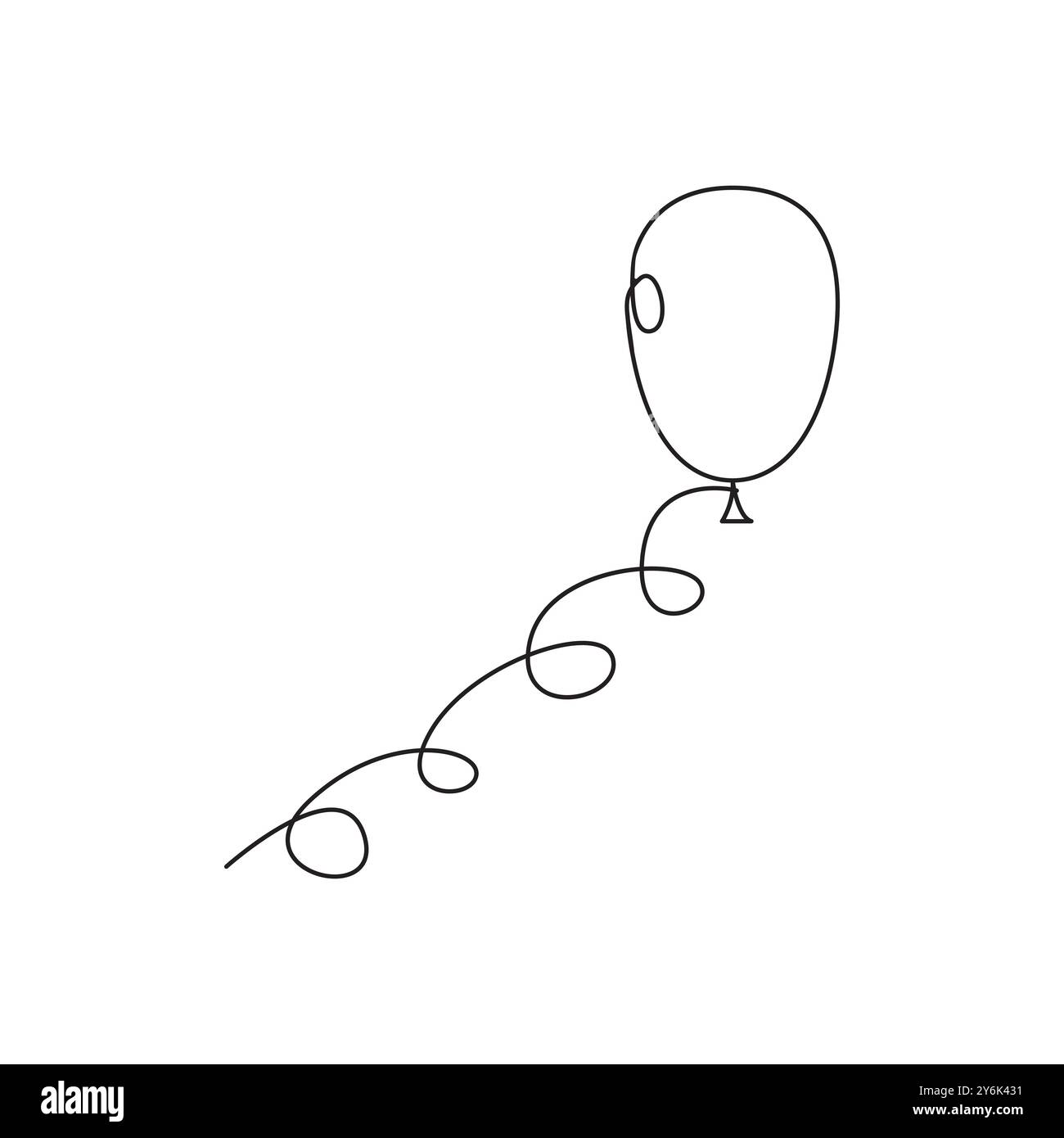 Balloon icon. Simple line drawing. Minimalist floating shape. Vector ...