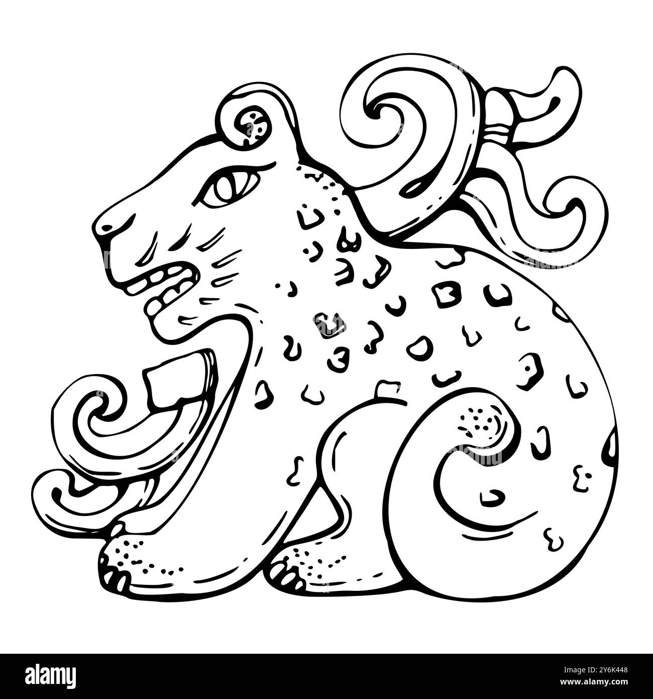 Mesoamerica symbol, jaguar cat leopard, Aztec inca carved sculpture ...