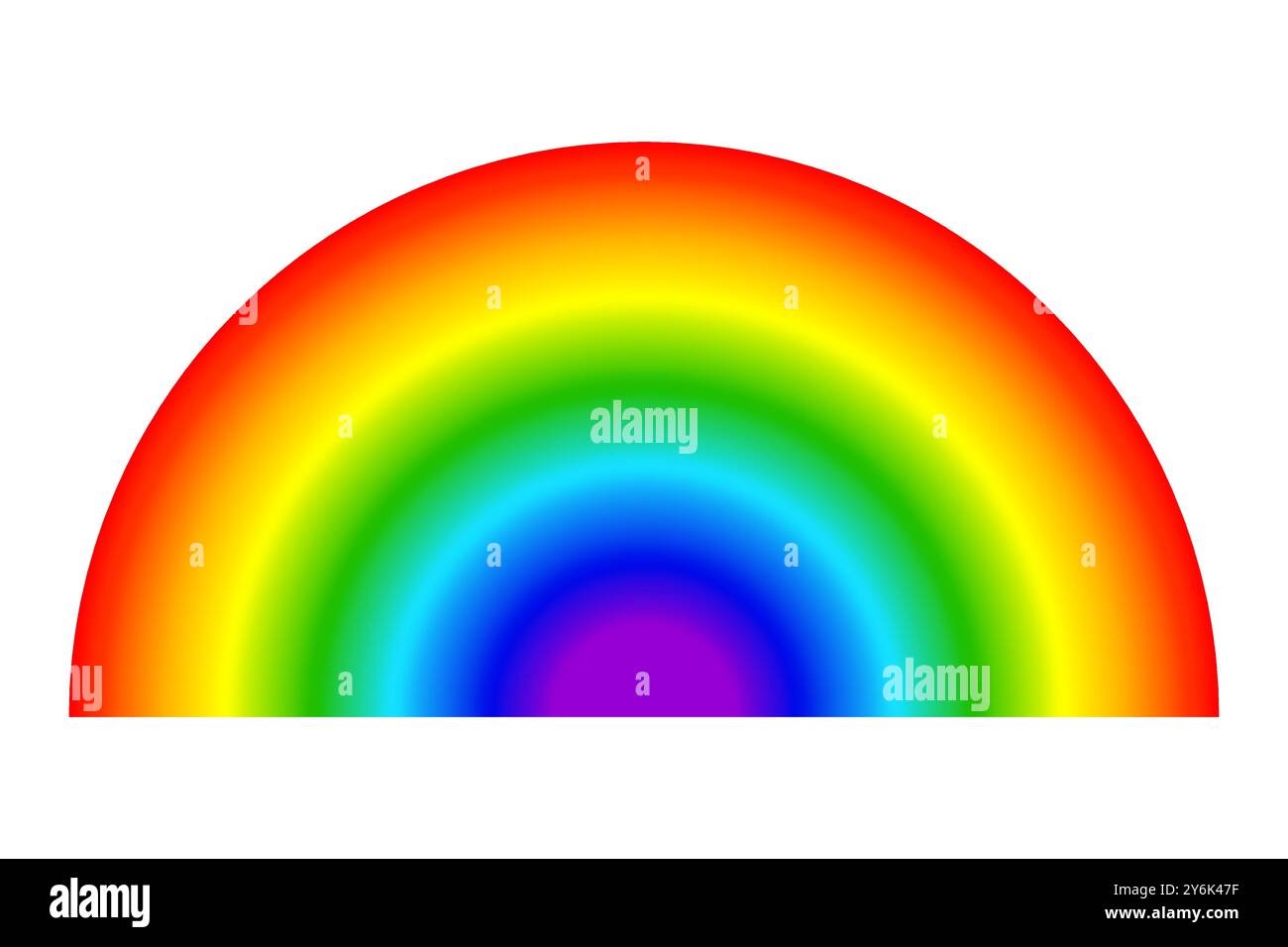 Bright rainbow illustration. Vibrant gradient colors. Semi-circle shape ...