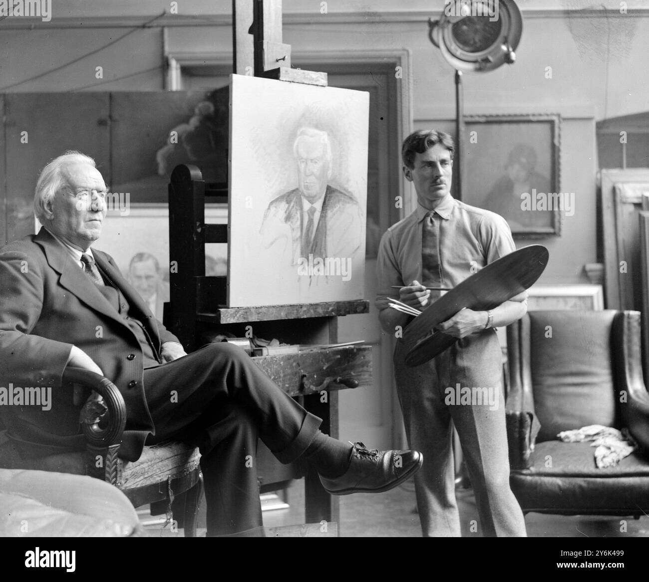 Mr C . J . Orde ( 1 Durham Place , Chelsea ) at Work on his portrait of ...