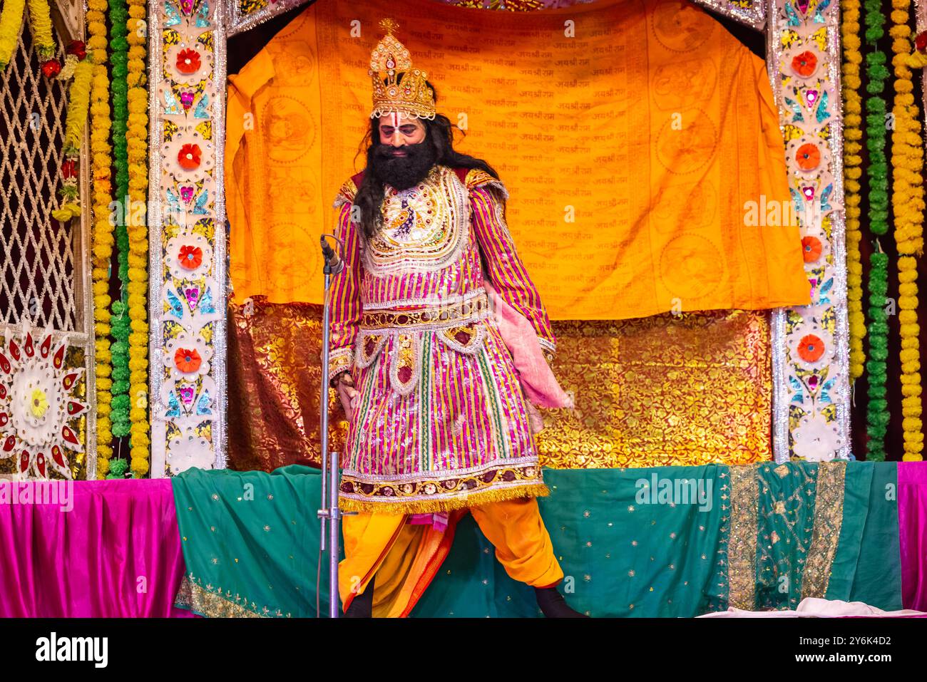 Portrait of the indian artists playing characters of hindu holy book ...