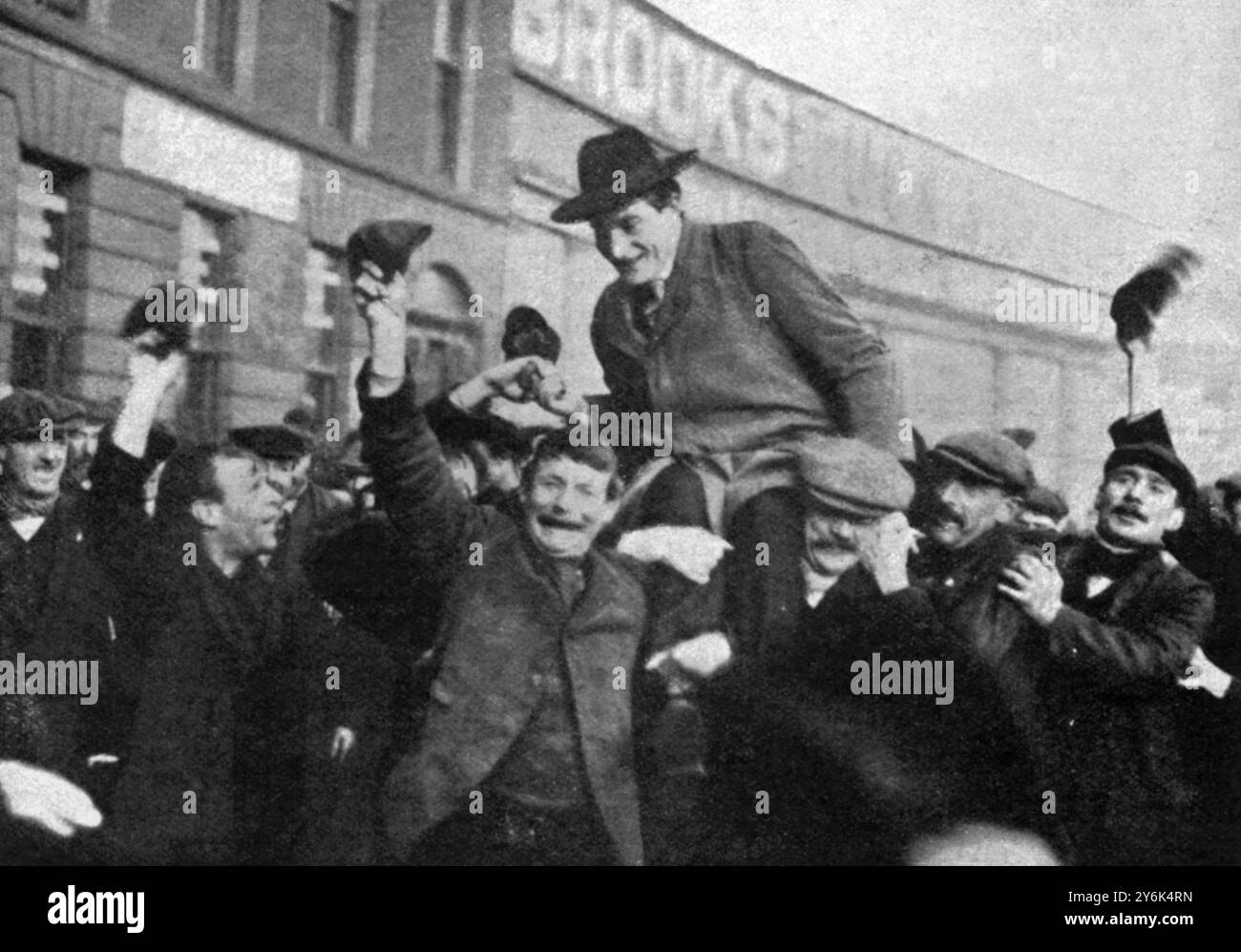 James Larkin immediated after his release from prison being carried ...