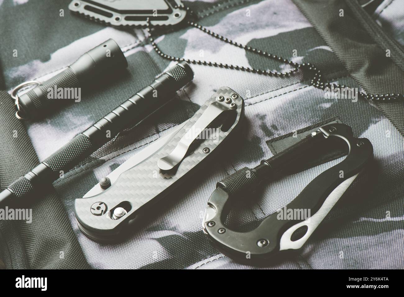 Everyday carry items for men on the bag Stock Photo - Alamy