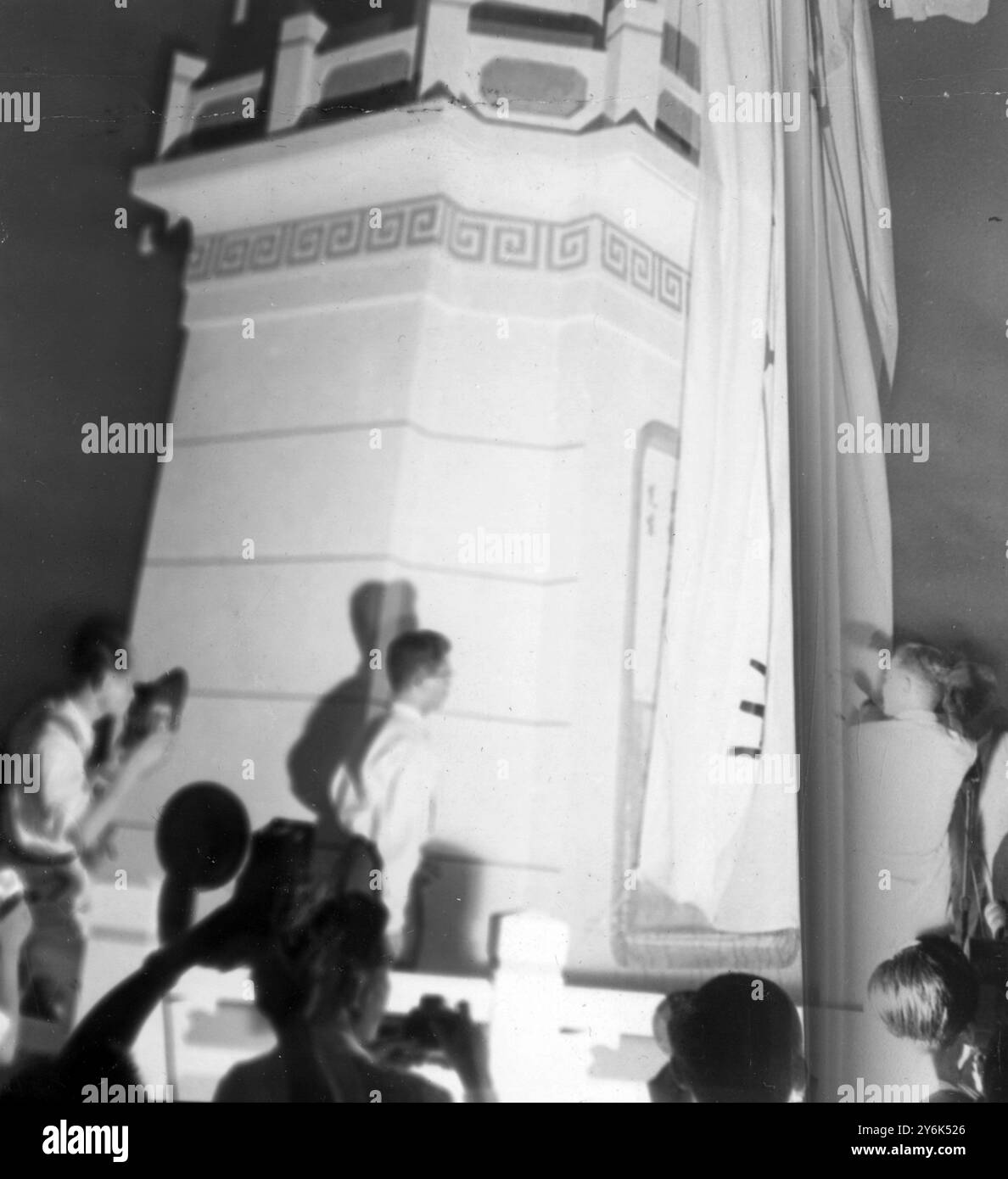 The Governor of Singapore , Sir William Goode unavailing the Plaque ...