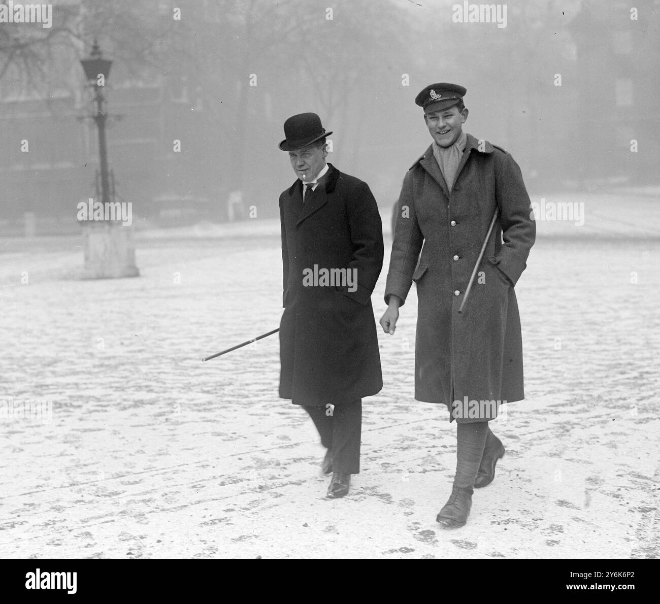 Mr Kennedy Jones M.P. and his son. January 1918 Stock Photo - Alamy