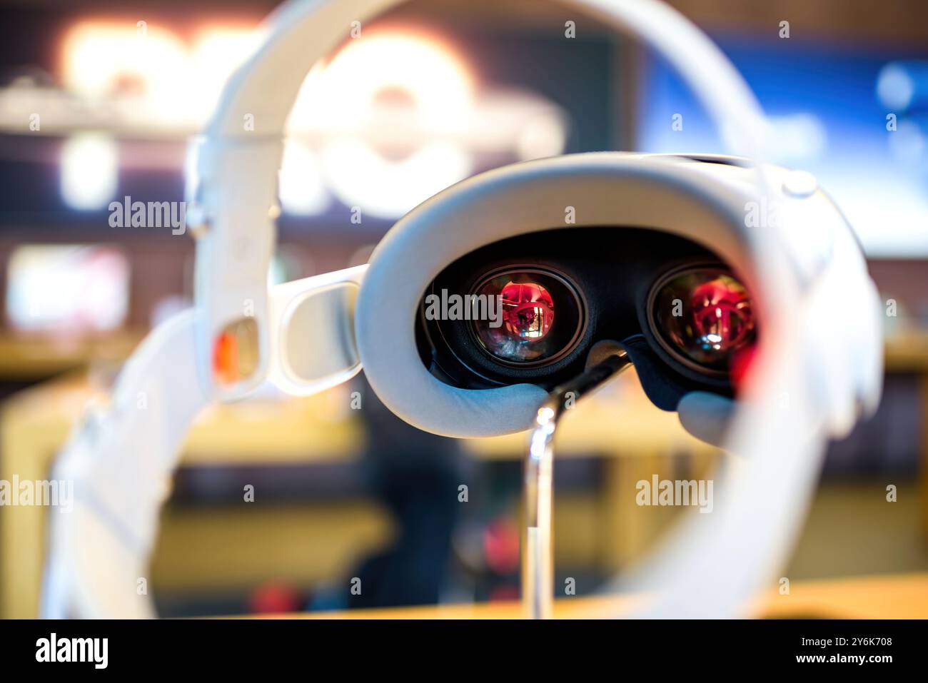 Paris, France - Sep 20, 2024: Close-up of the small OLED display inside ...
