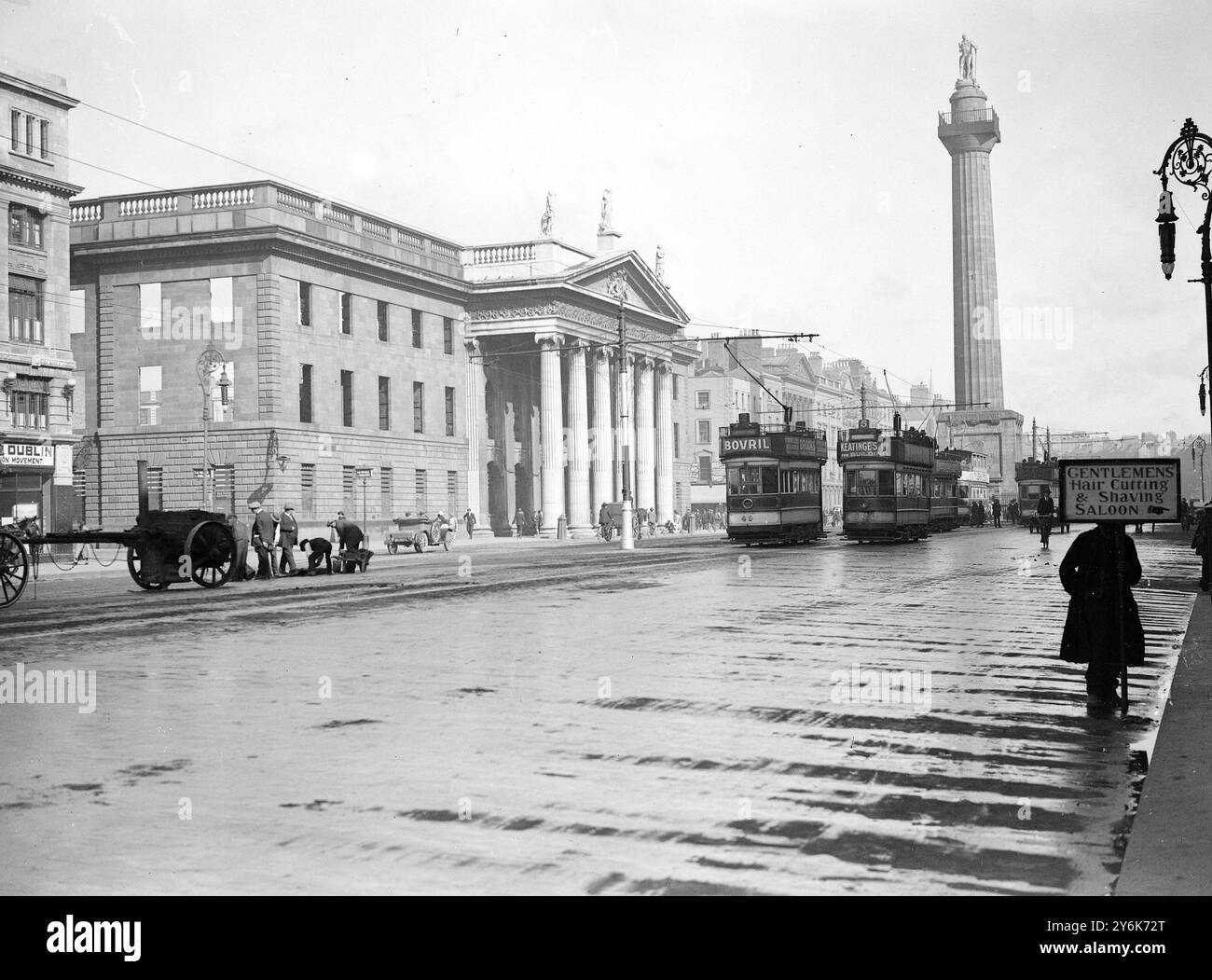 Dublin. O'Connell Street (Later Sackville Street) and Nelson Column ...