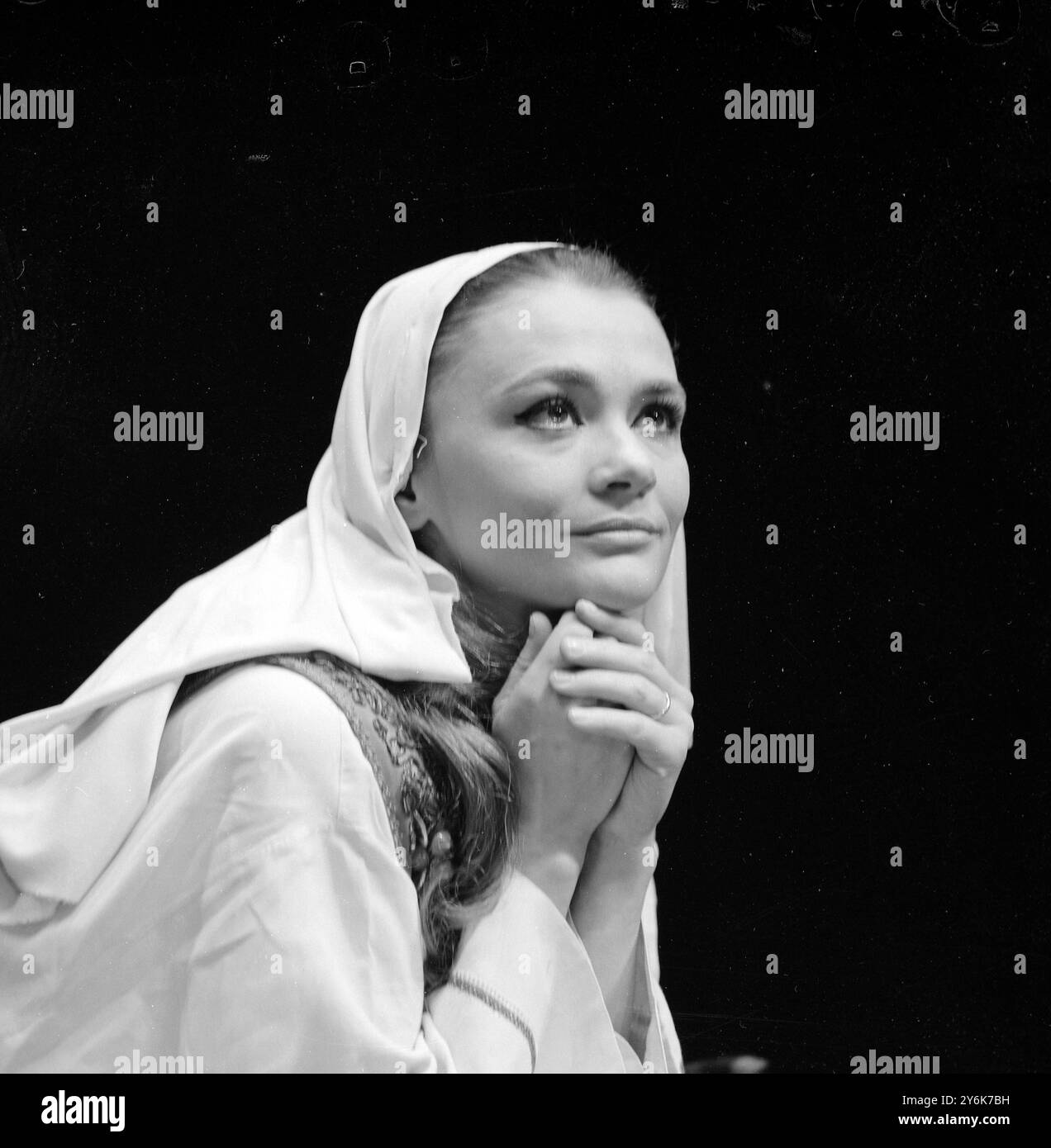 Film Film Star Daniele Delorme pictured costumed for her part in the ...