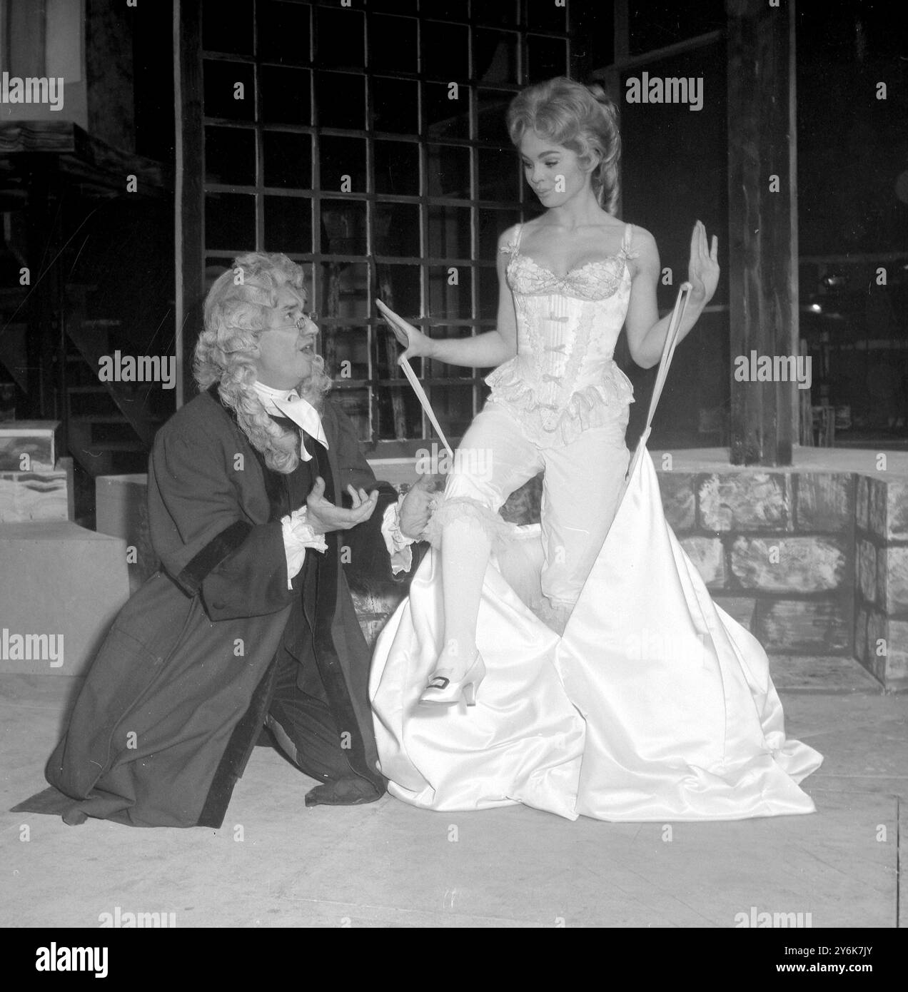 Actor Bernard Miles bewigged and robed for his role of the corrupt ...