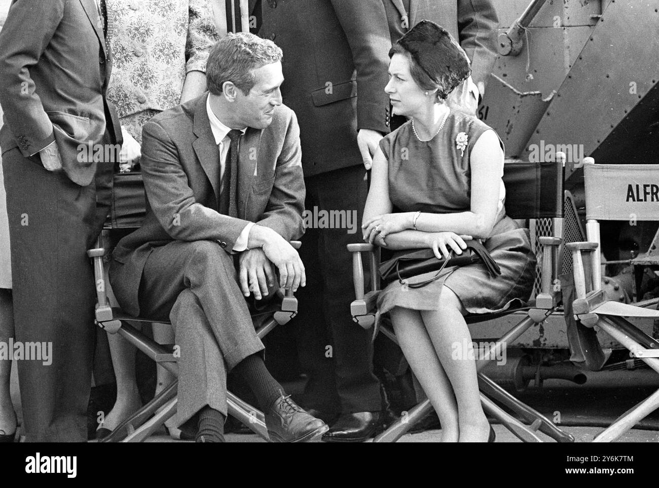 Film star Paul Newman chats to Princess Margaret during their tour of ...