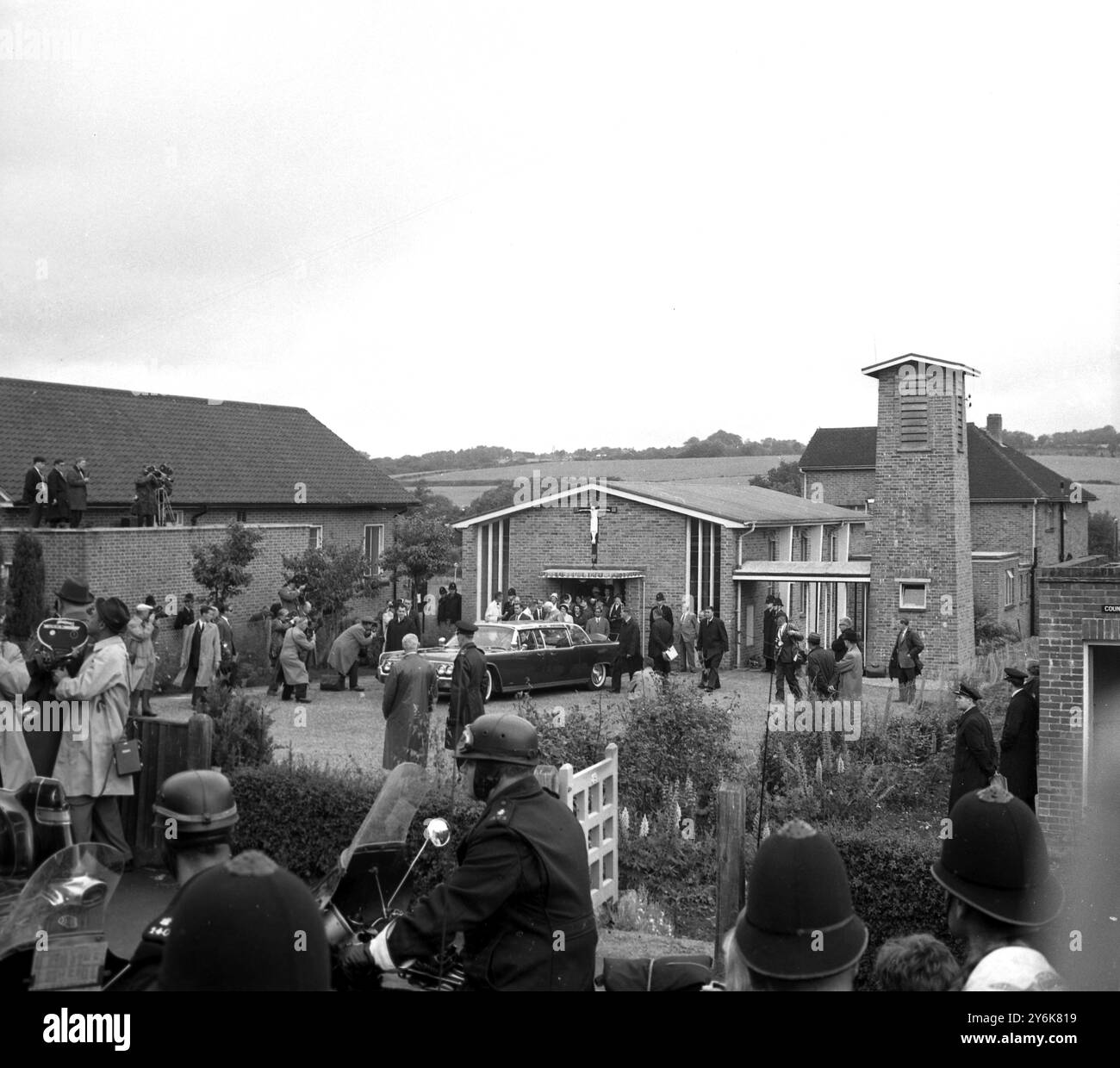 President Kennedy arriving at the Roman Catholic Church, Forest Row ...
