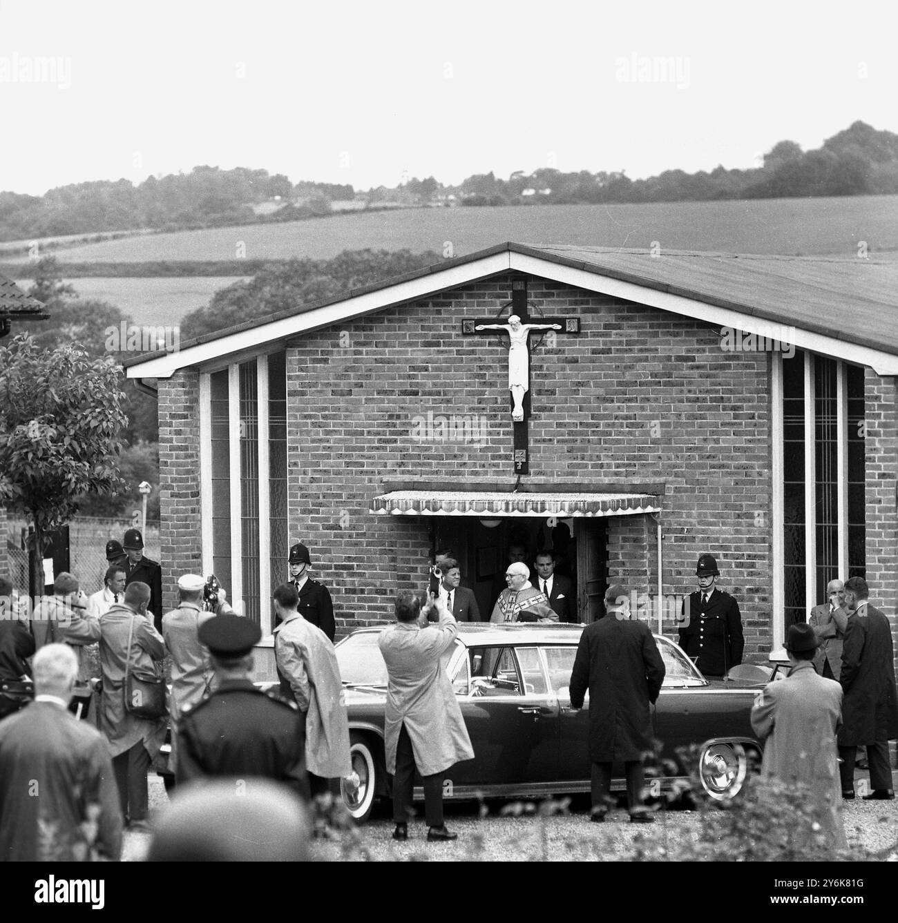 President Kennedy leaving the Roman Catholic Church , Forest Row ...