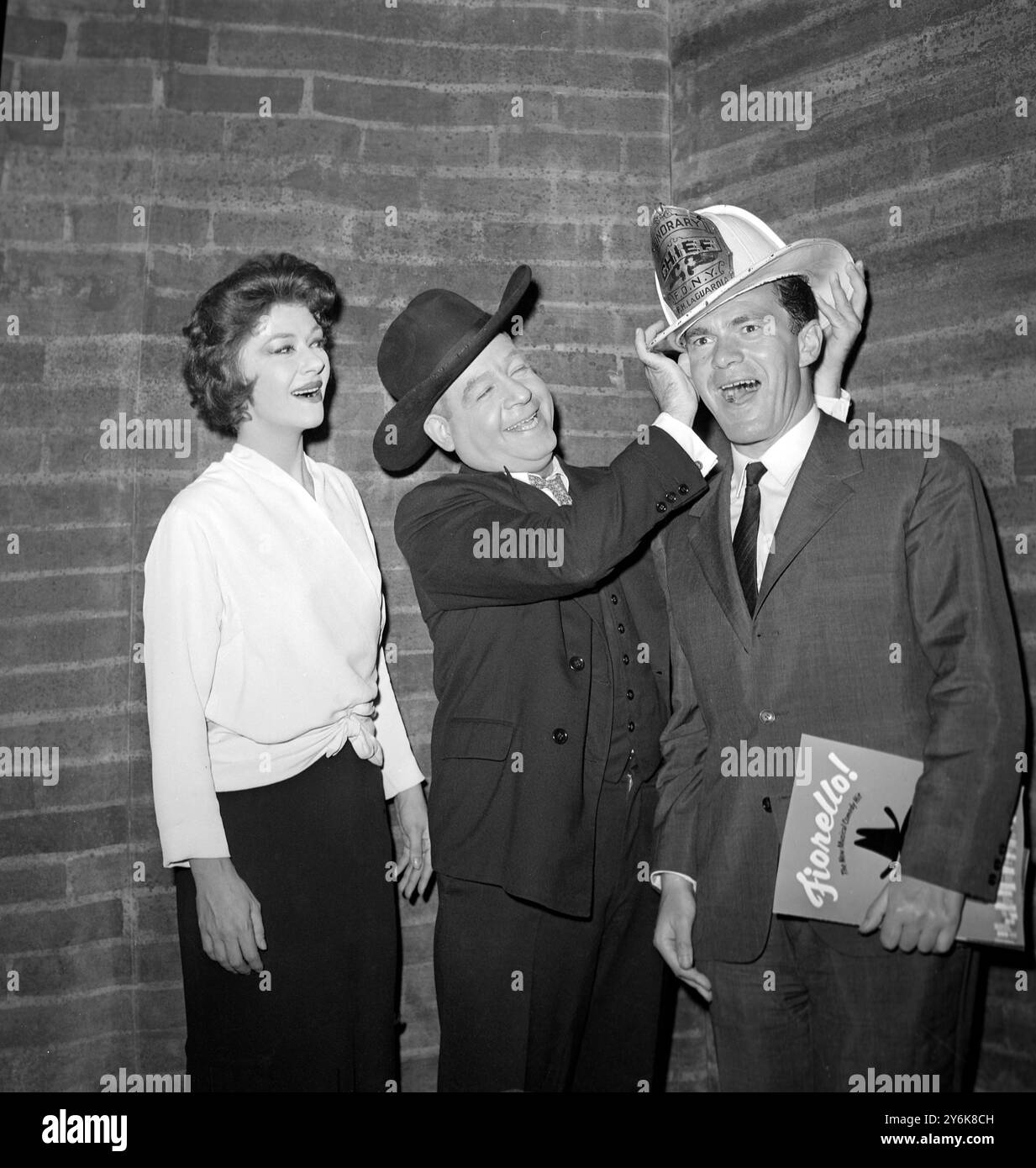 The scene backstage at Broadway Theatre New York where musical play Fiorello is playing Actor ...