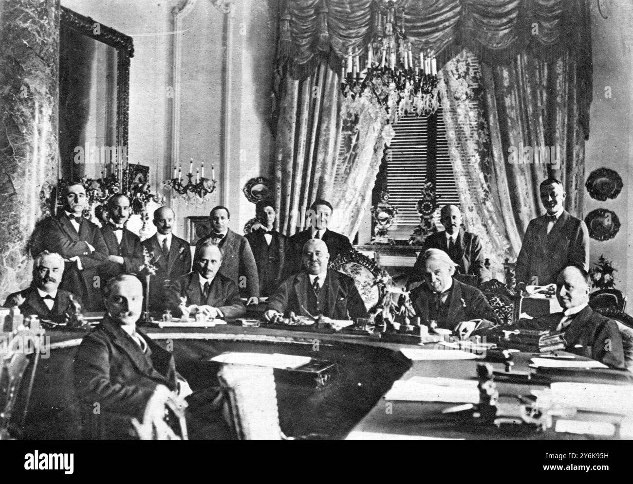 The San Remo Conference left to right seated at the further side of ...