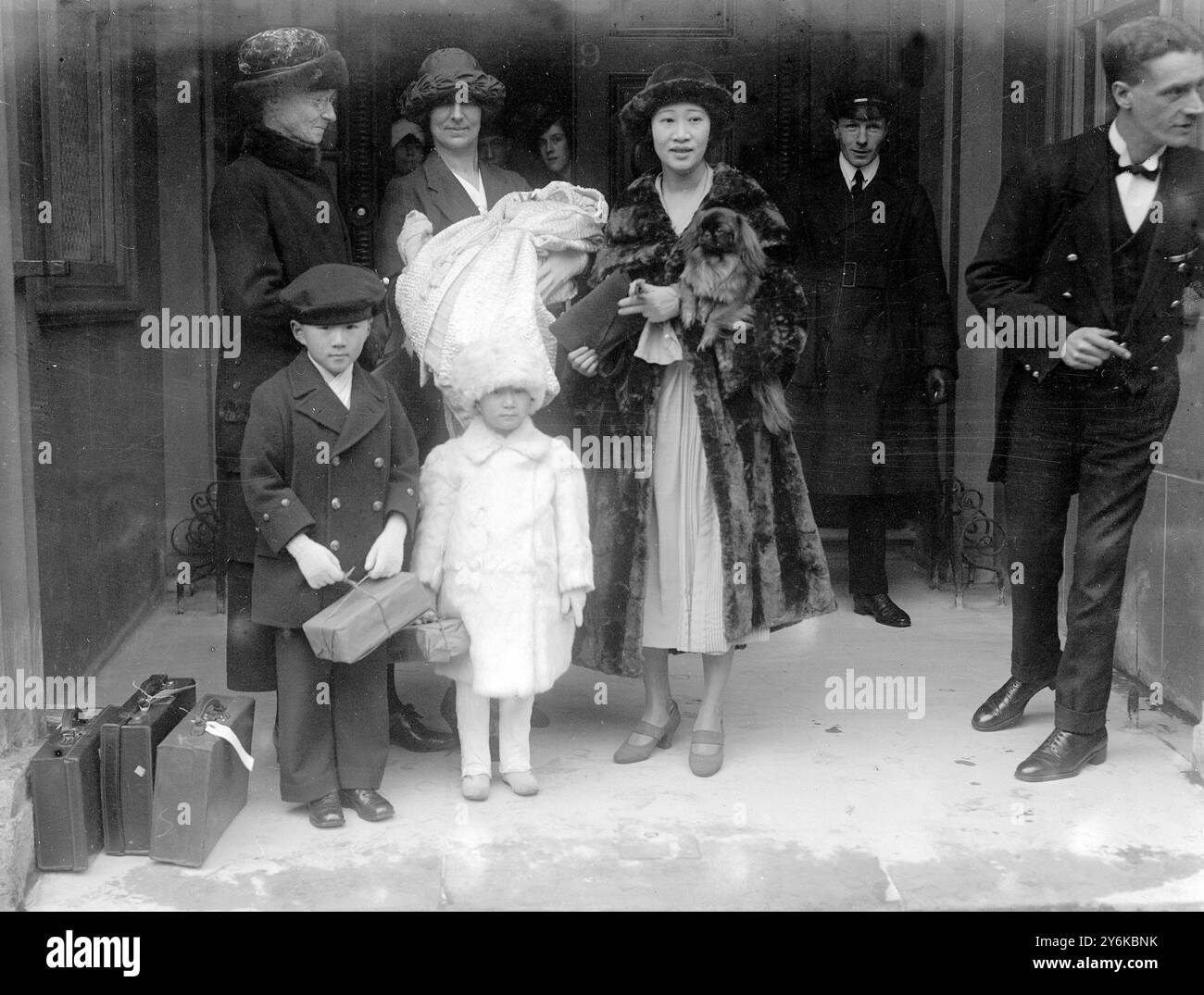 MME Wellington Koo, her baby, and Koogie and Patricia Koo photographed ...