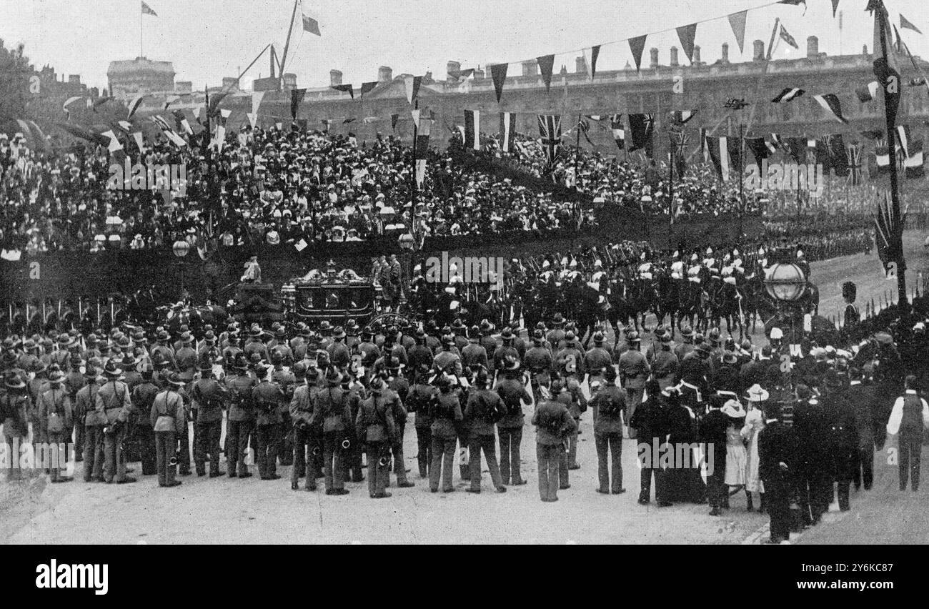 The Coronation procession: Scenes in Parliament Street and Whitehall ...