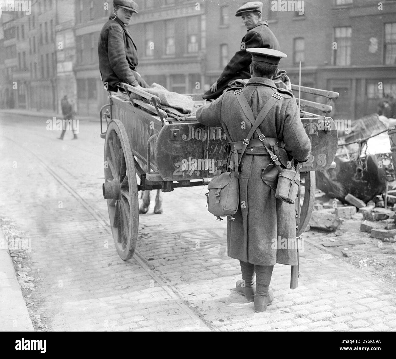 Easter Rising (originally captioned The Dublin rebellion) A sentry ...