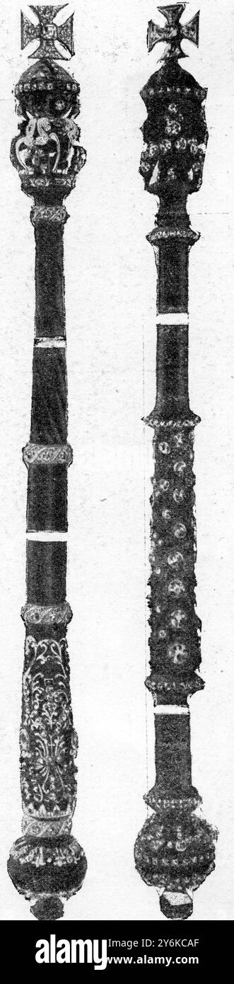 The King's Sceptre with the Cross (Left) and The Queen's Sceptre with ...