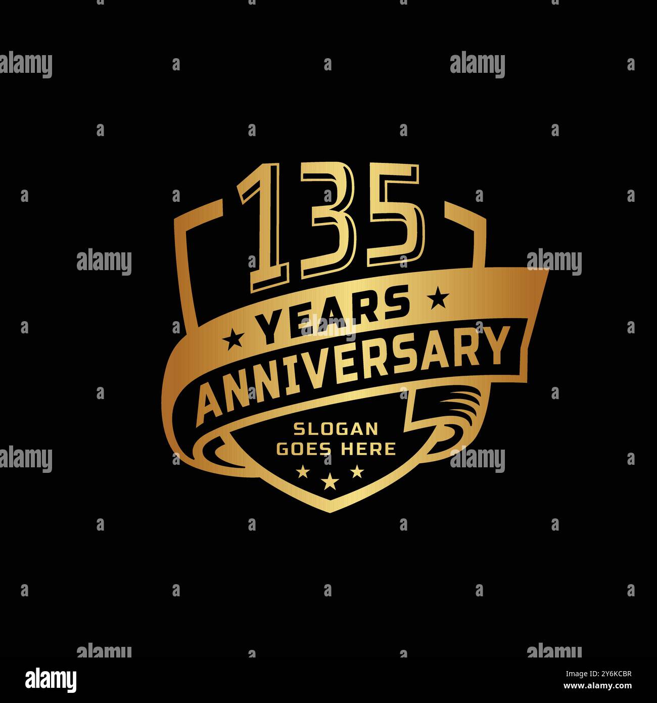 135 years anniversary celebration design template. 135th anniversary logo. Vector and ...