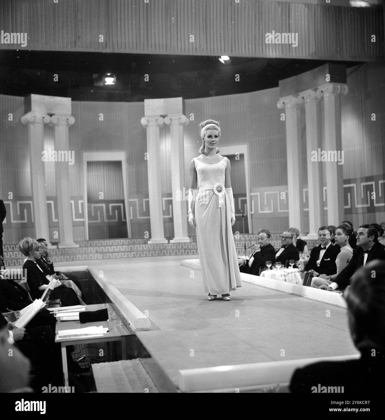 London; Twenty year old Yvonne Ekman, Miss Denmark, pictured in evening ...