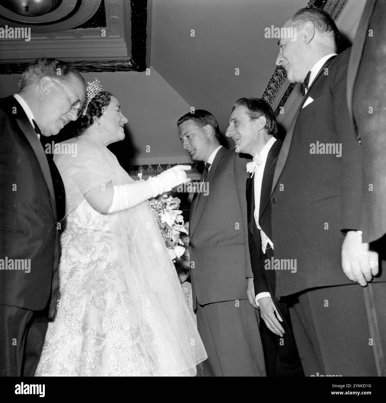 Queen Elizabeth the Queen Mother meets Halle Conductor Sir John ...