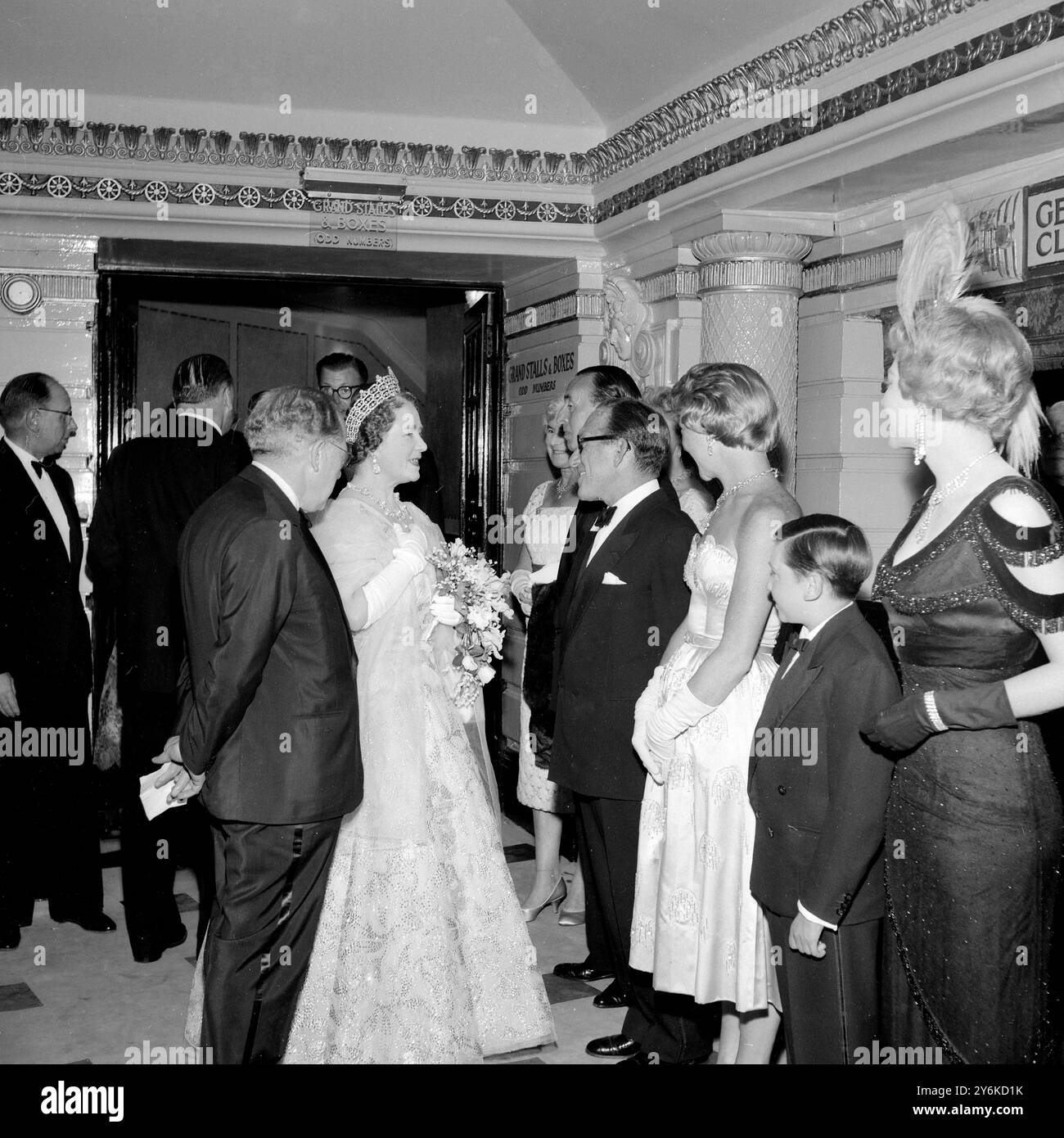 H M Queen Elizabeth The Queen Mother chats to comedian Arthur Askey at ...