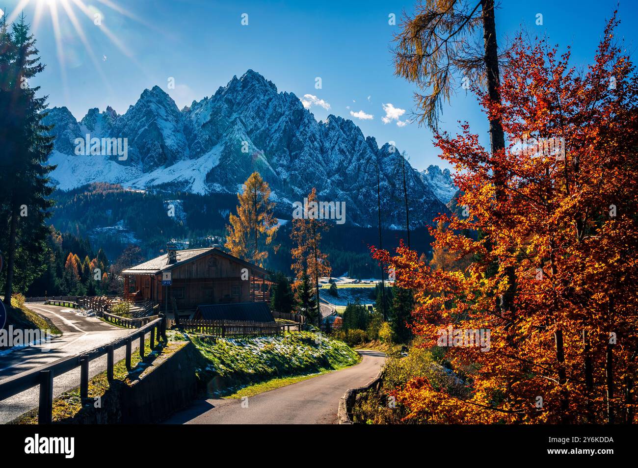 Autumn in Val Sesis. Explosion of colors in the Piave river valley ...