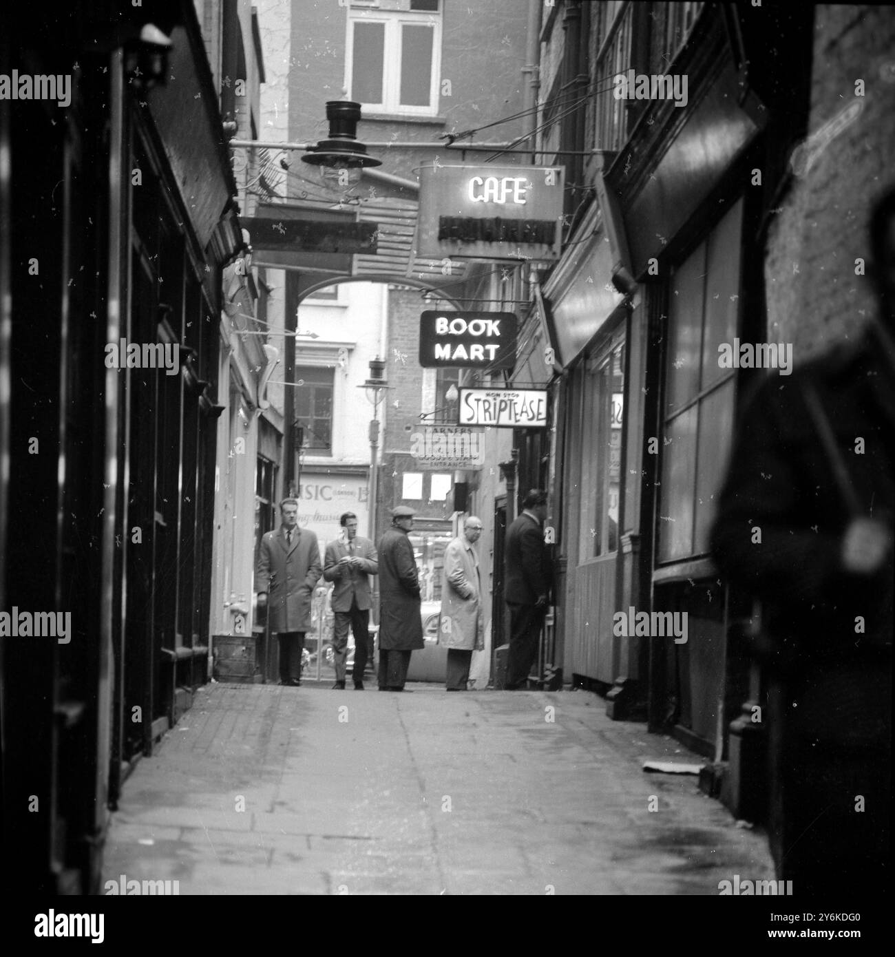 Entrance to a London Strip Club in a Soho alleyway. February 1962 Stock ...