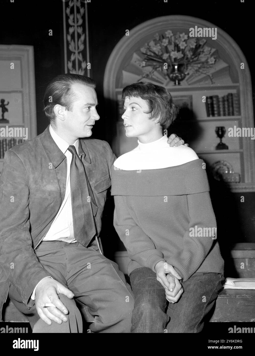 Screen and stage star Eva Bartok with Denholm Elliott who plays ...