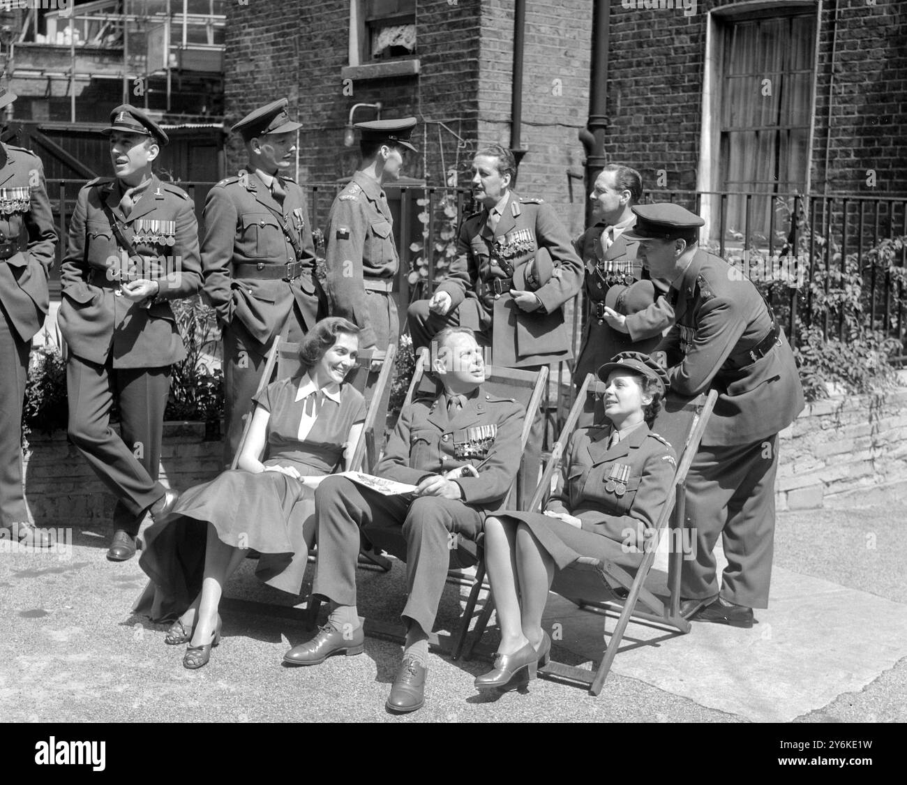 Members of the cast of CARRINGTON V.C. opening at the Westminster ...