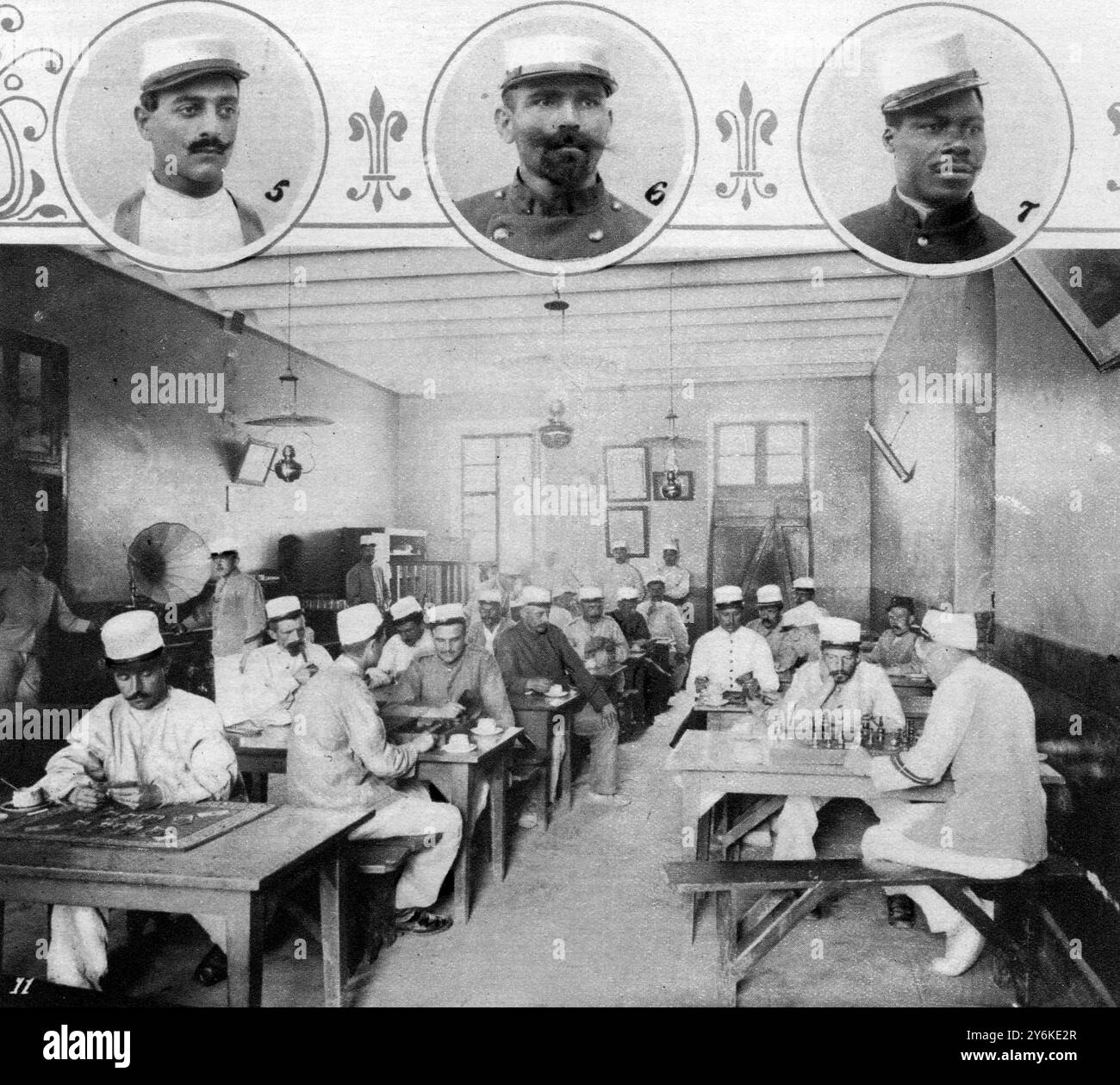 In the French Legion's reading and writing room in barracks at Saida ...