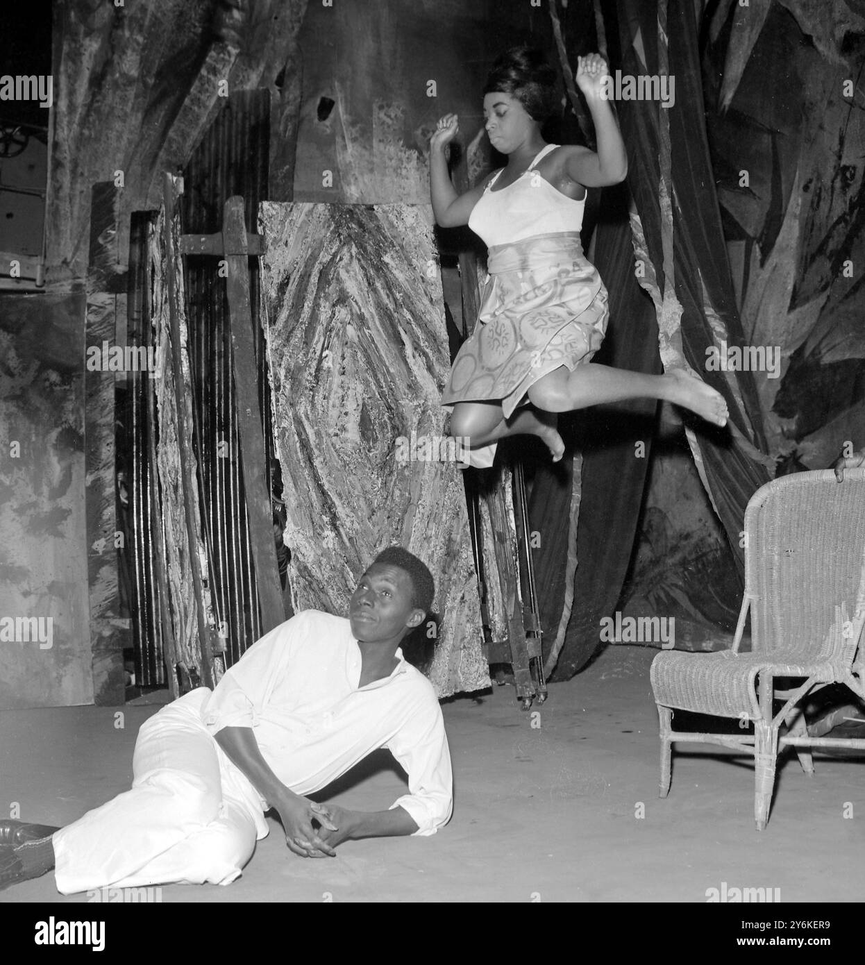 Actor Johnny Sekka with his stage wife Berrill Briggs in a scene from ...