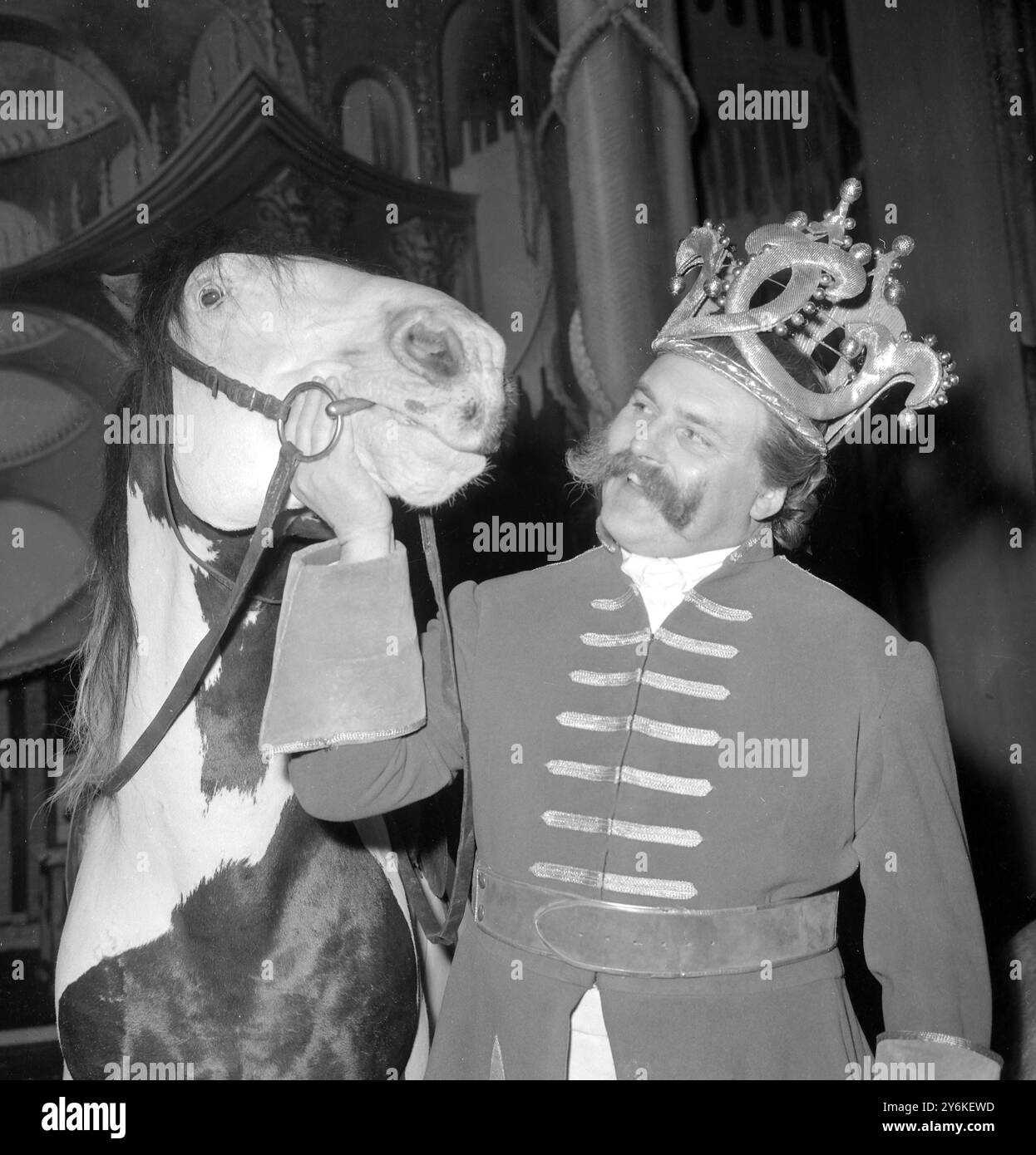 Jimmy Edwards seen with a pantomime horse during a scene from the ...