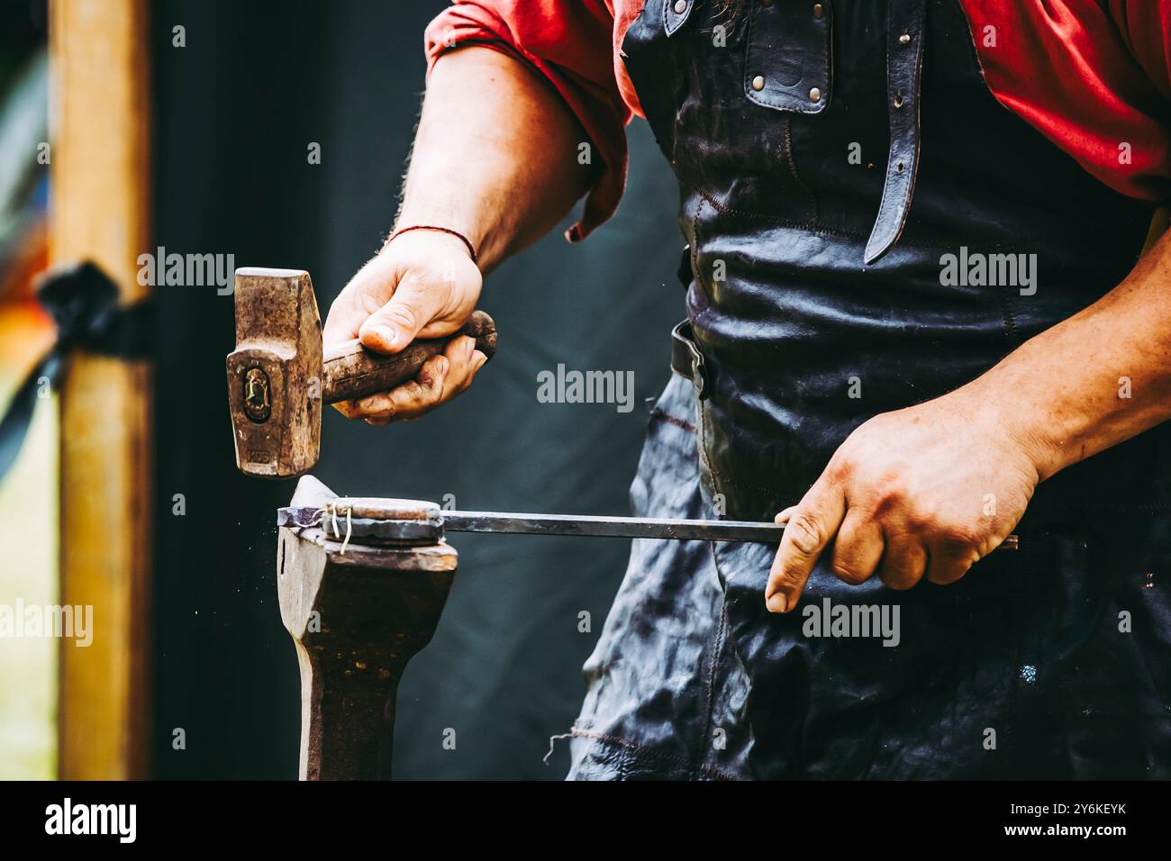 Close-up of a blacksmith's hands working Stock Photo - Alamy