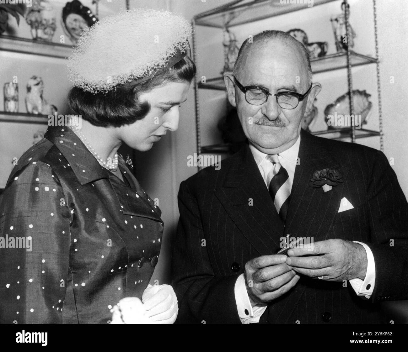 Princess Alexandra of Kent studies the George Washington ring at the ...