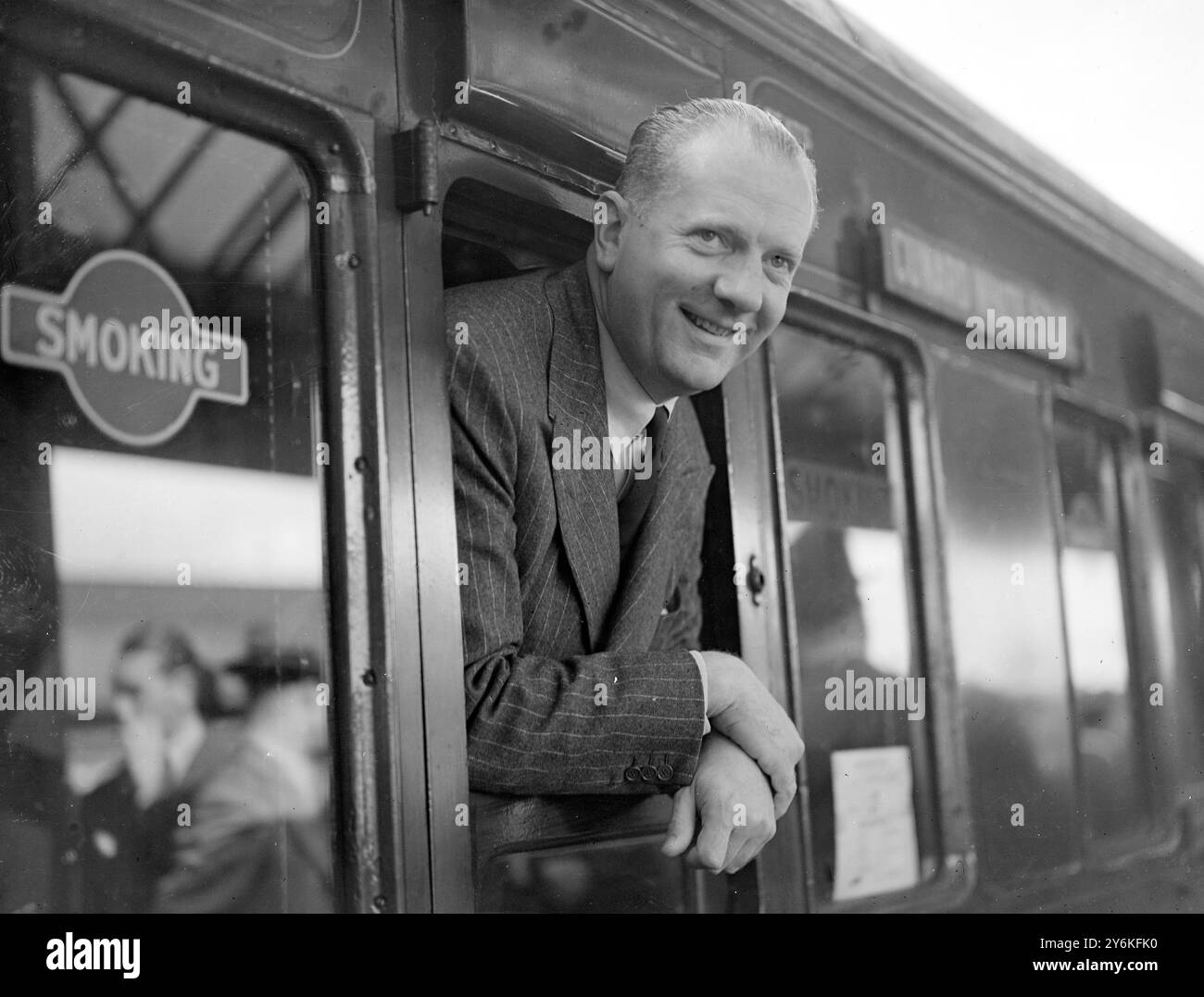 At Waterloo Station leaving for U.S.A.. Mr John Cobb, the famous racing ...