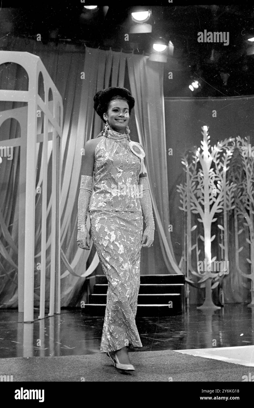 London: Miss Ghana, Araba Vroon, on parade during the final line-up in ...