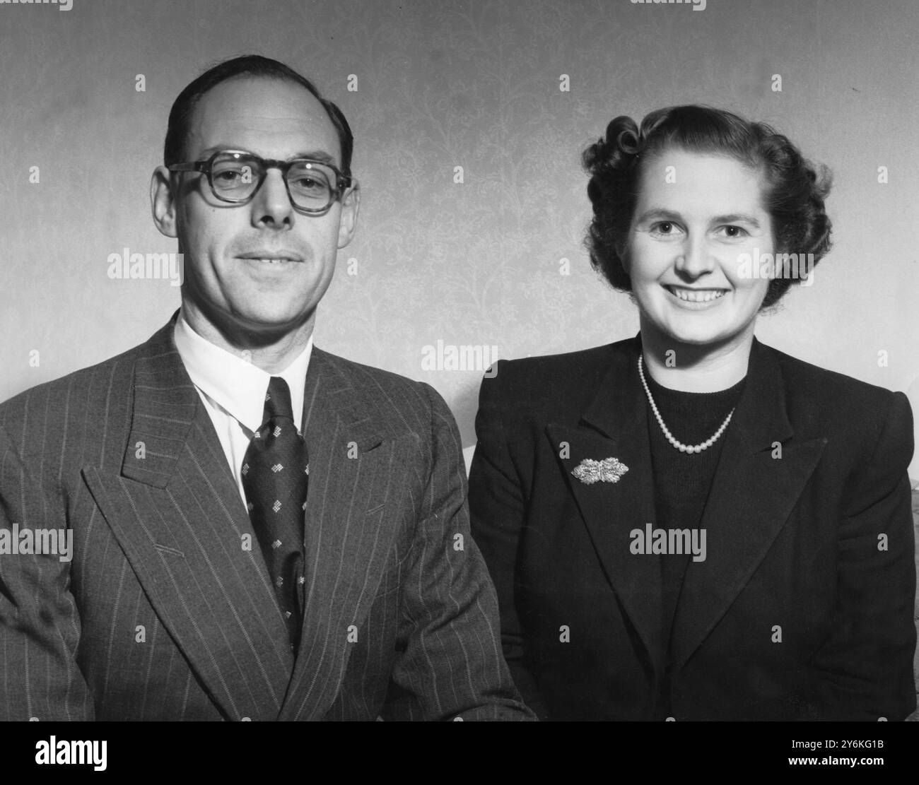 Miss Margaret Roberts and her fiance Denis Thatcher announce their ... Miss Margaret Roberts and her fiance Denis Thatcher announce their ...