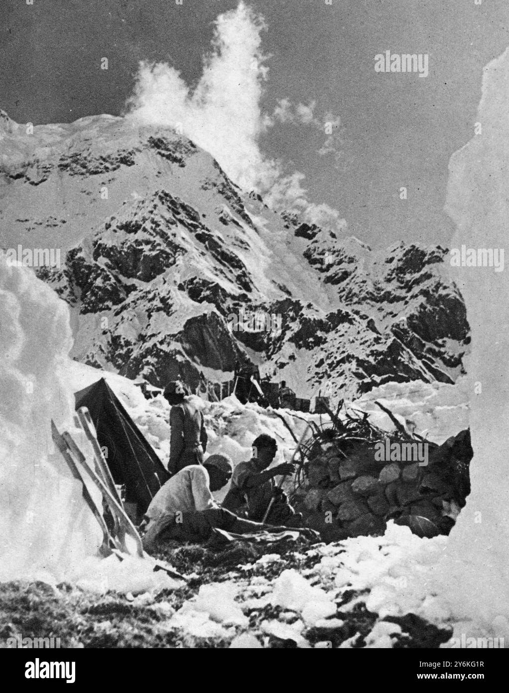 Nanga Parbat - the base camp at 12.600 feet. The German expedition that ...