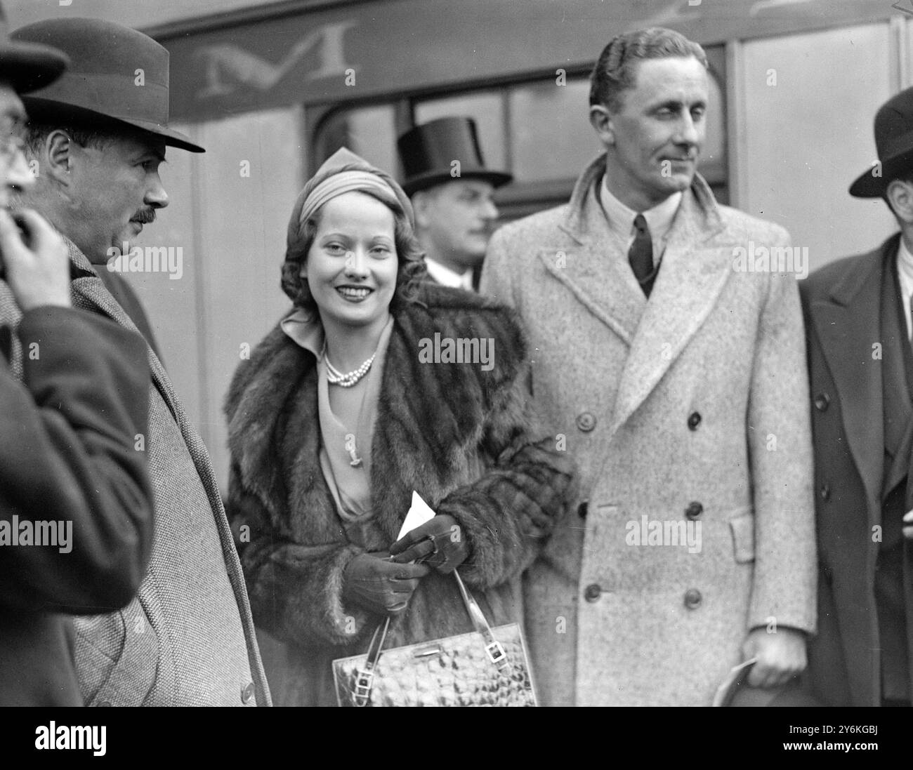 At Waterloo Station on returning from America. Miss Merle Oberon (19 ...
