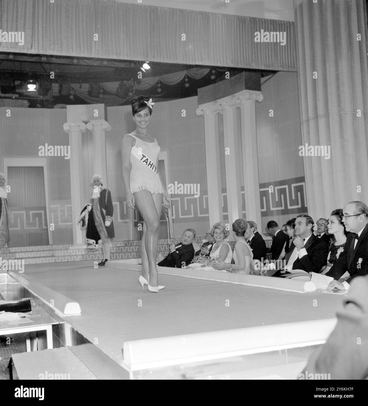 London: Marie Moua, Miss Tahiti, pictured during the swimsuit parade in ...