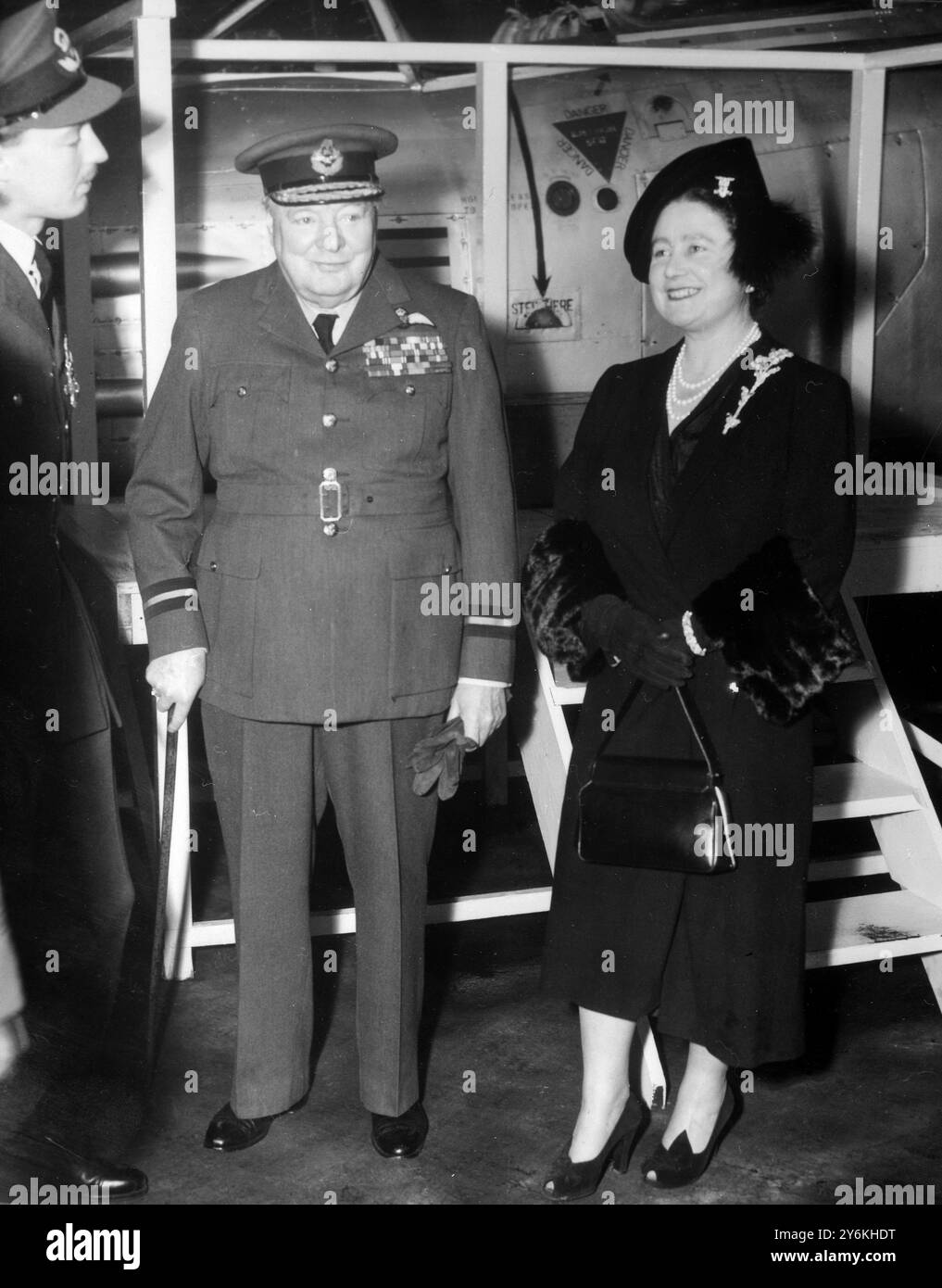 Biggin Hill, Kent: Queen Elizabeth the Queen Mother, and Prime Minister ...