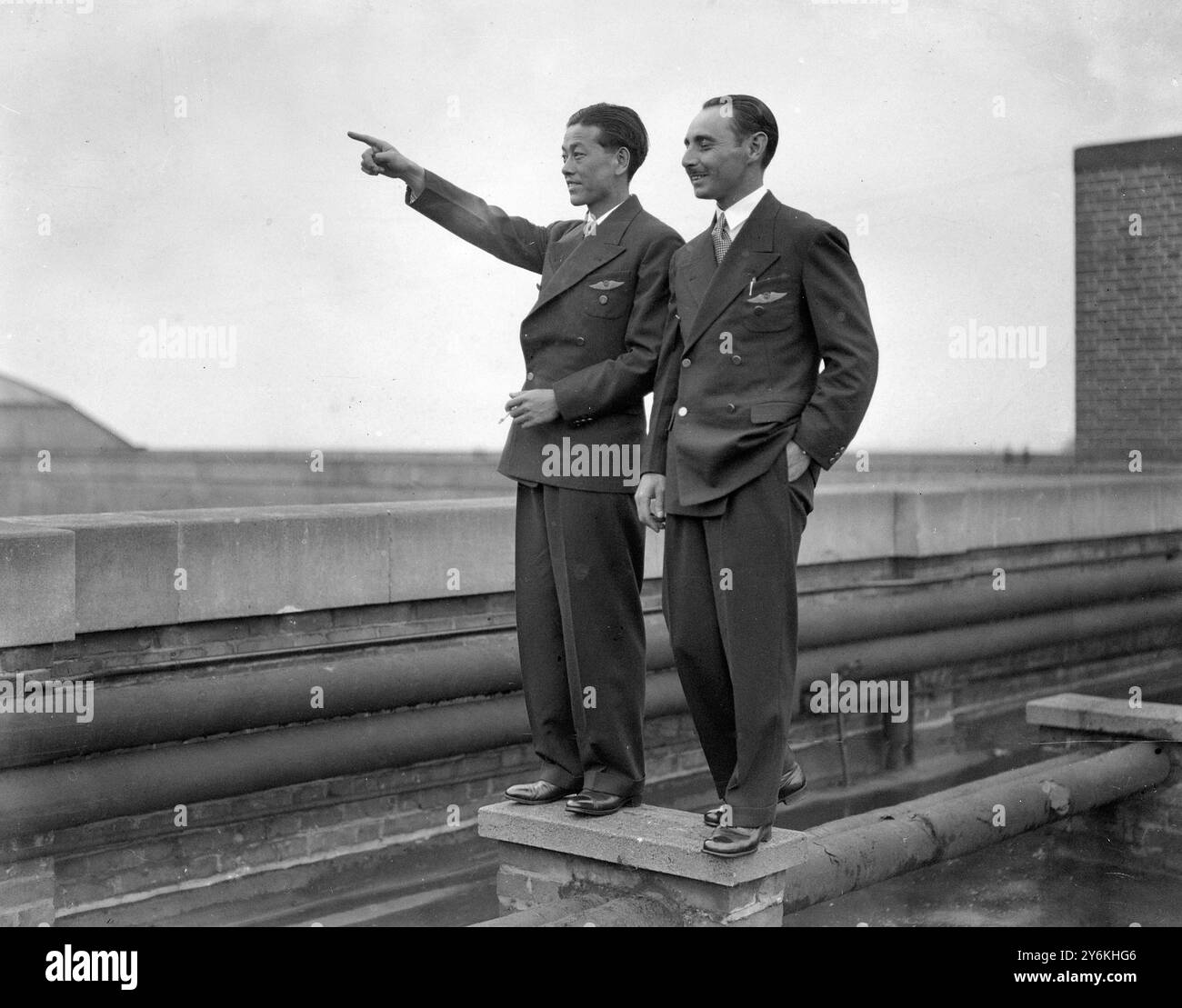 In London, after their record flight from Tokio to Croydon in 3 days 22 ...