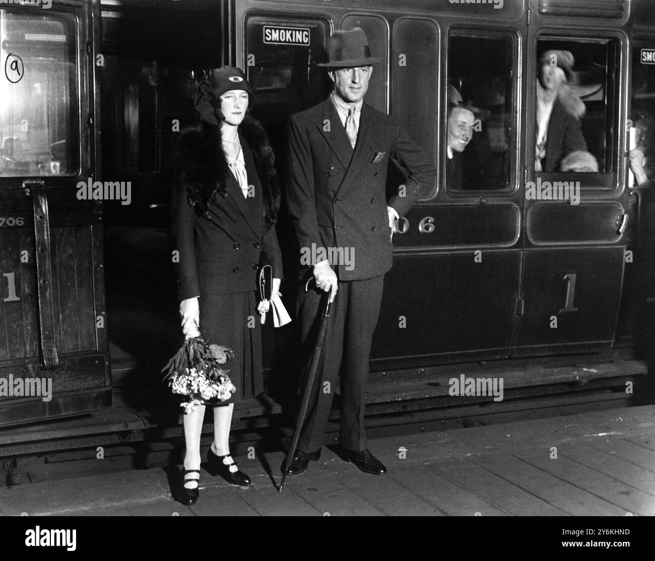 Lady Alexandra and Major "Fruity" Melcalfe leave for India. September ...